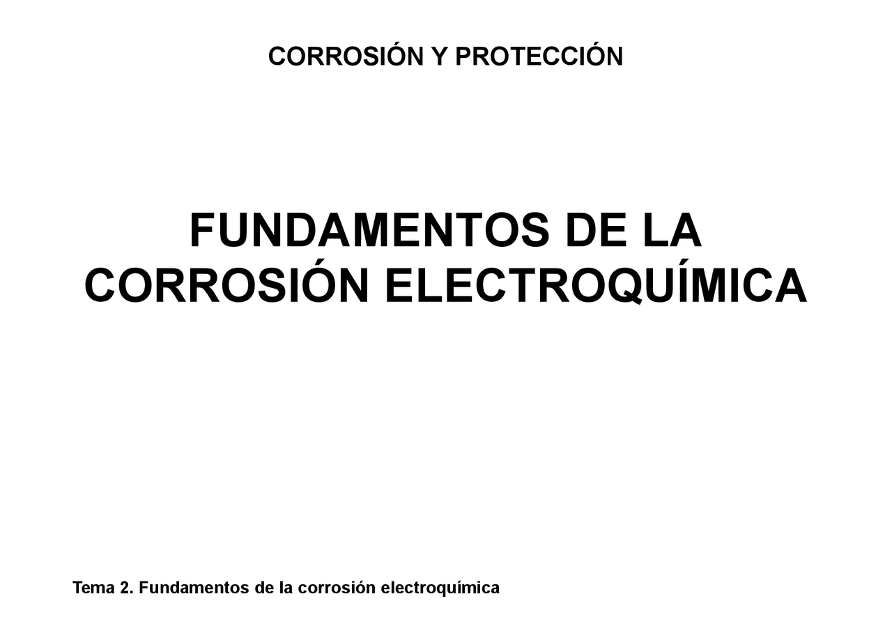 TEMA 2 Fundamentos de la corrosion electroquimica - Docsity