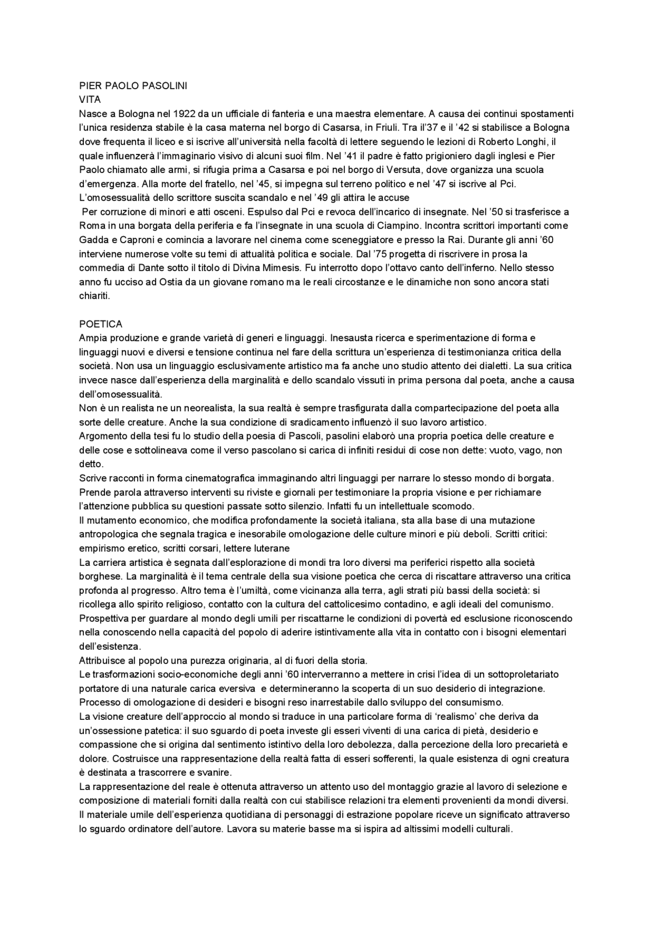 Riassunto Italiano 1 Parte Sintesi Del Corso Di Italiano Docsity