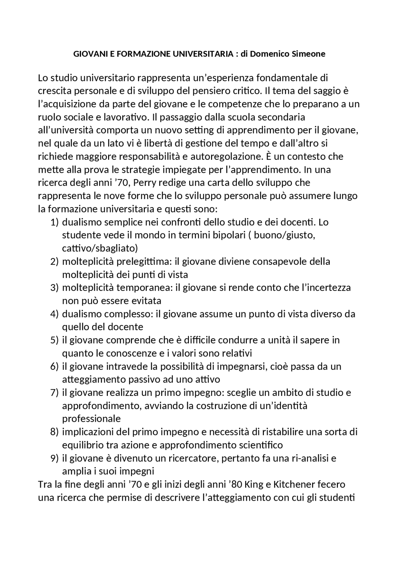 I Giovani E Leducazione Docsity