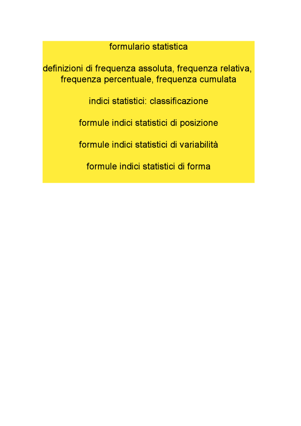 Statistica Di Base Docsity