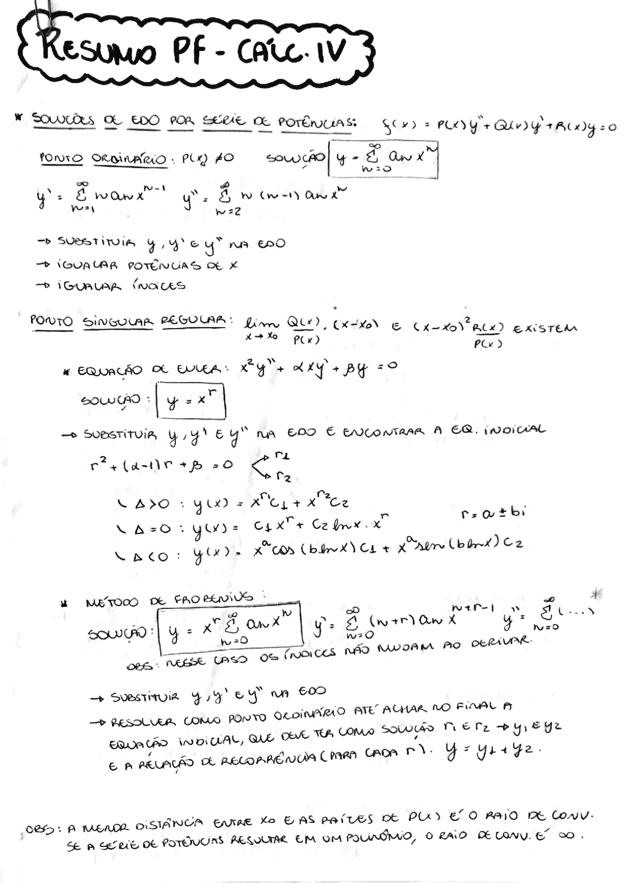 Resumo Das Soluções De Cálculo 4 Resumos Cálculo Docsity