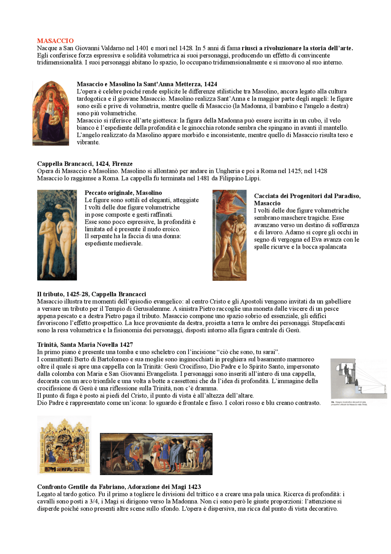 Storia Dellarte Masaccio E Beato Angelico Docsity