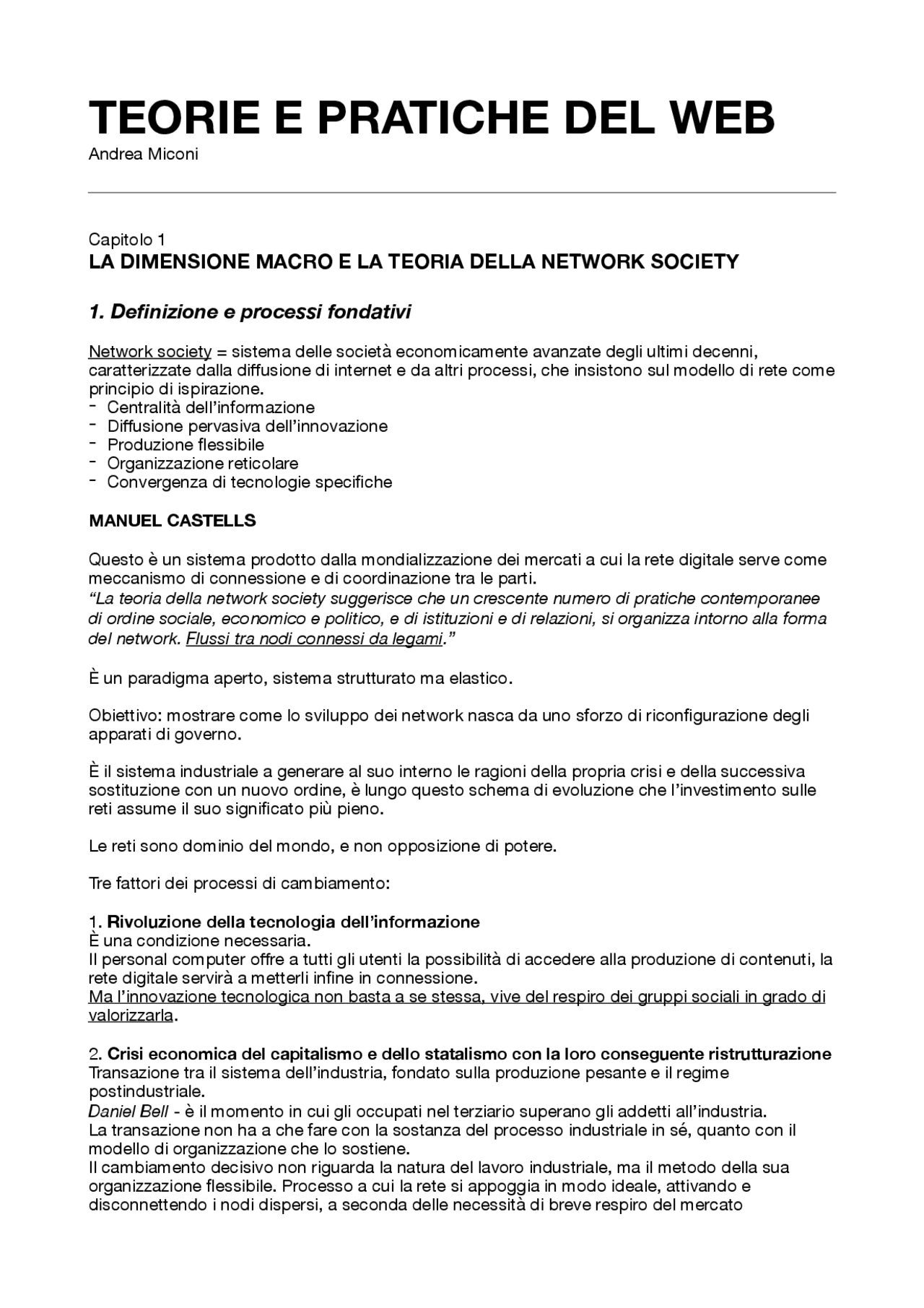 Teorie E Pratiche Del Web Docsity