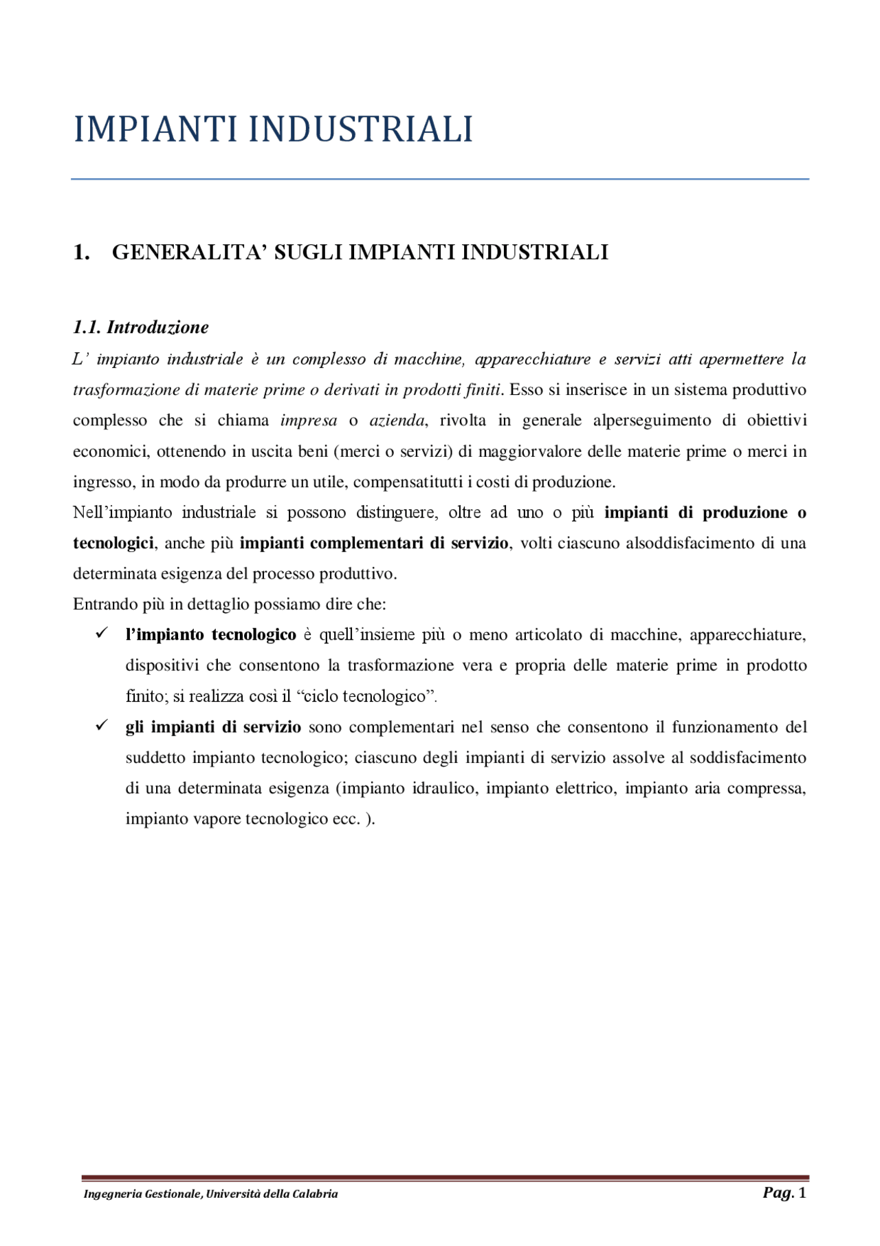 Appunti Completi Di Impianti Industriali Docsity