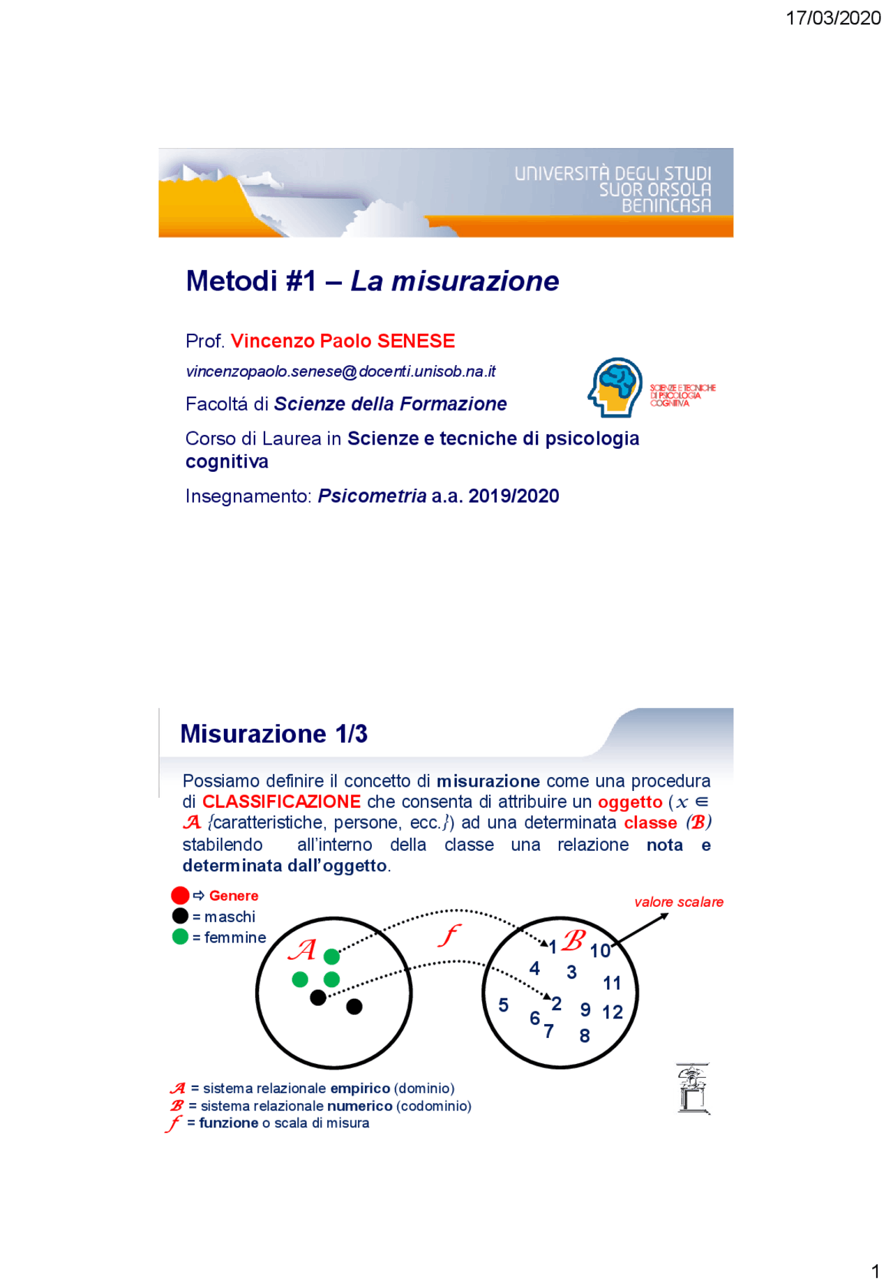 Psicometria Slides E Appunti Docsity