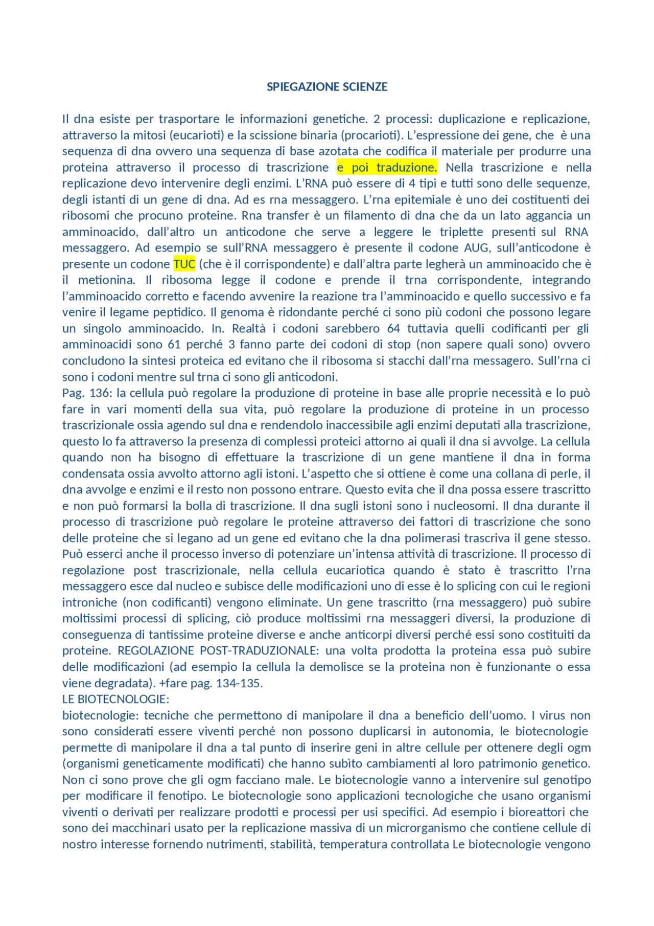 Biotecnologie Scienze Docsity