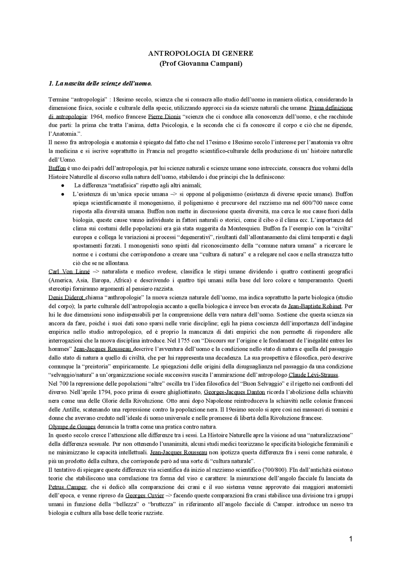 Appunti Antropologia Di Genere Docsity