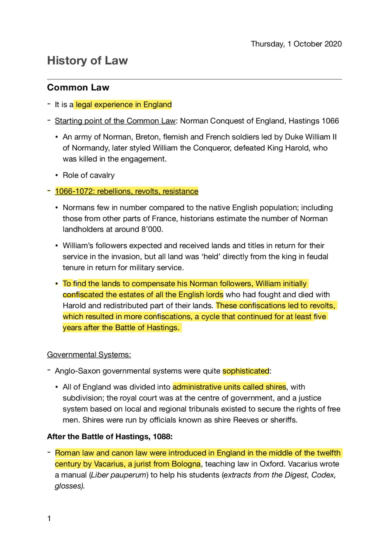 Common Law (History of Law) - Docsity