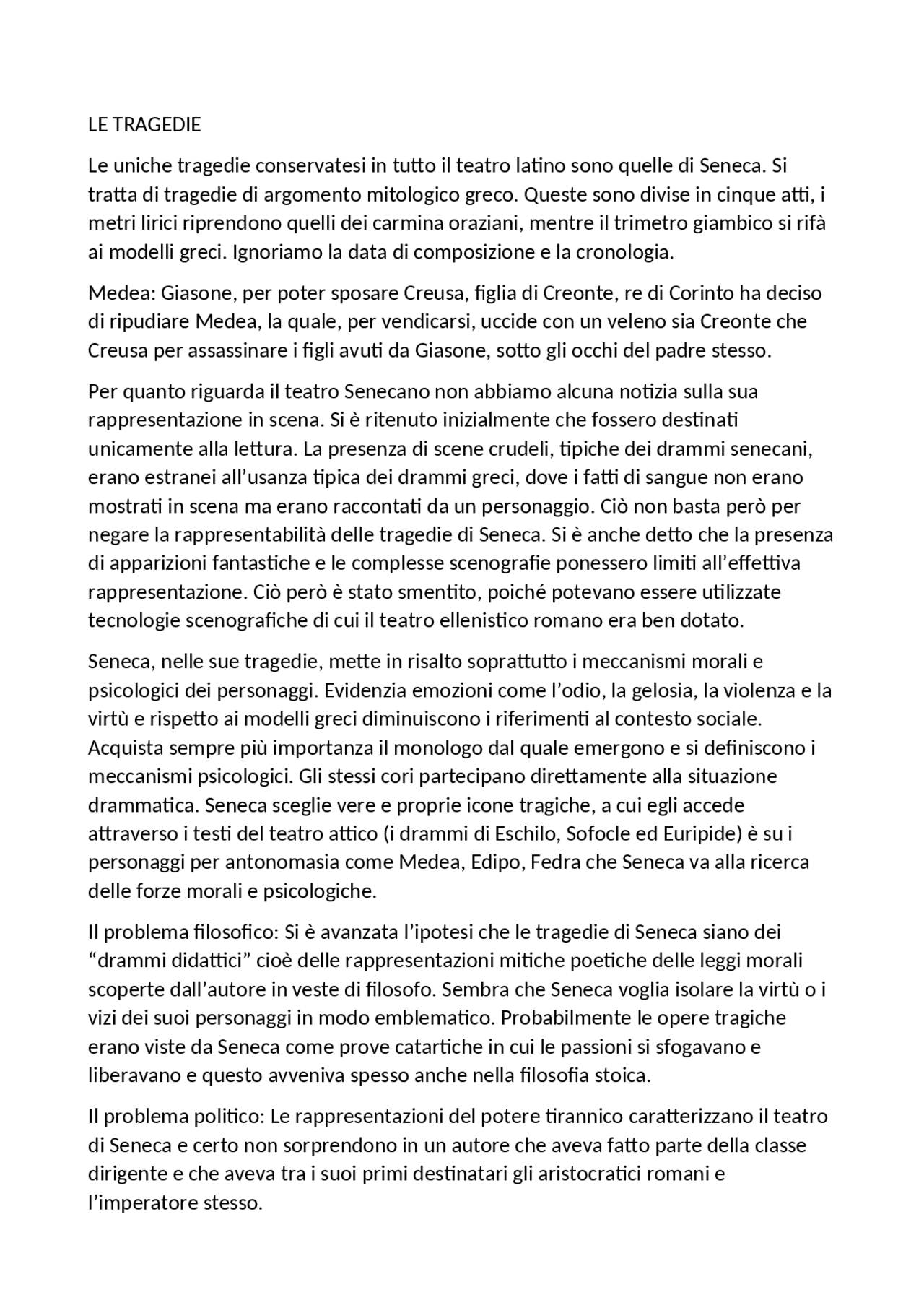Le Tragedie Di Seneca Docsity