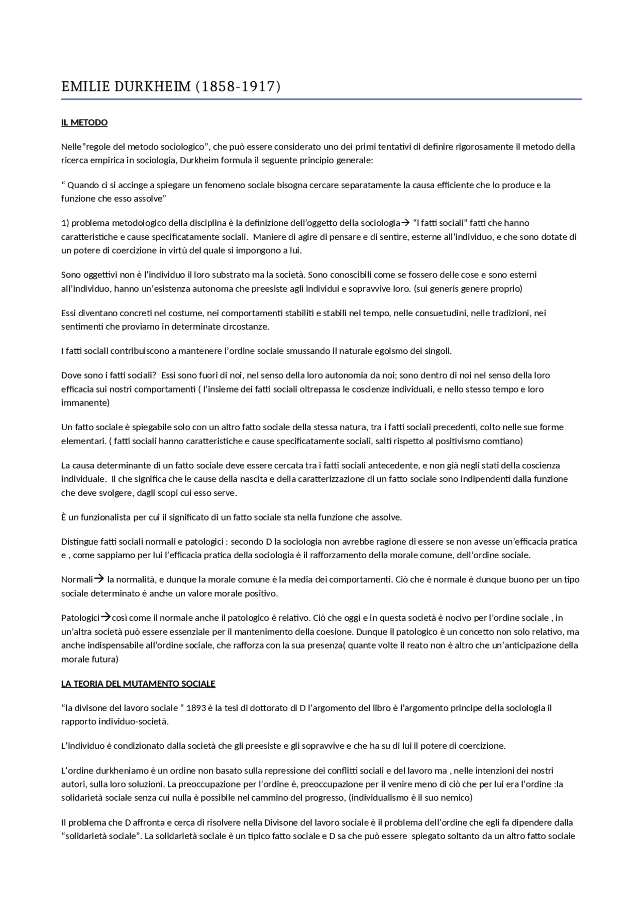 Storia Del Pensiero Sociologico Prof Tosini Docsity