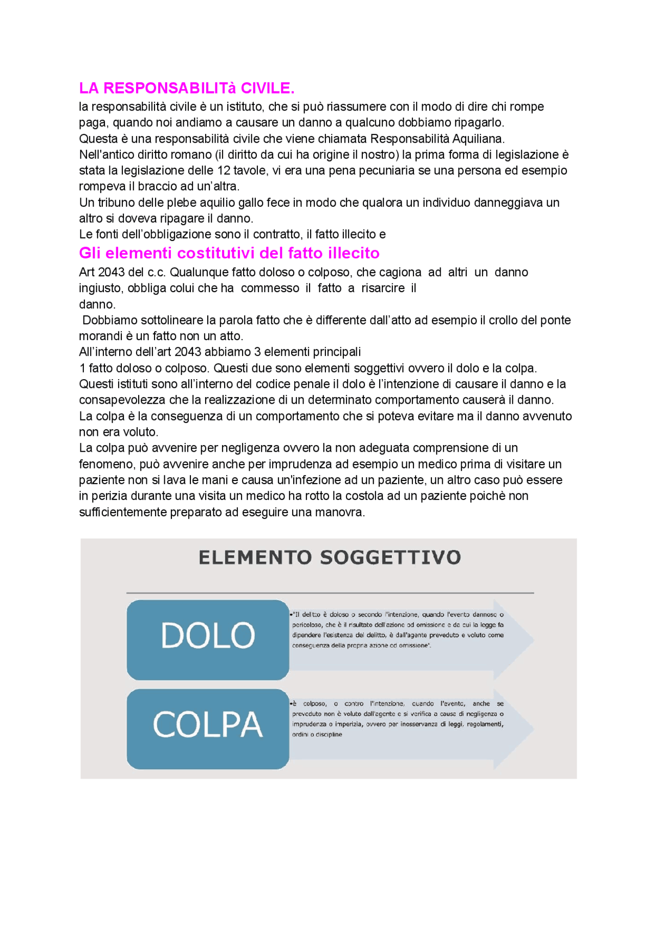 La Responsabilità Civile Diritto Privato L Docsity