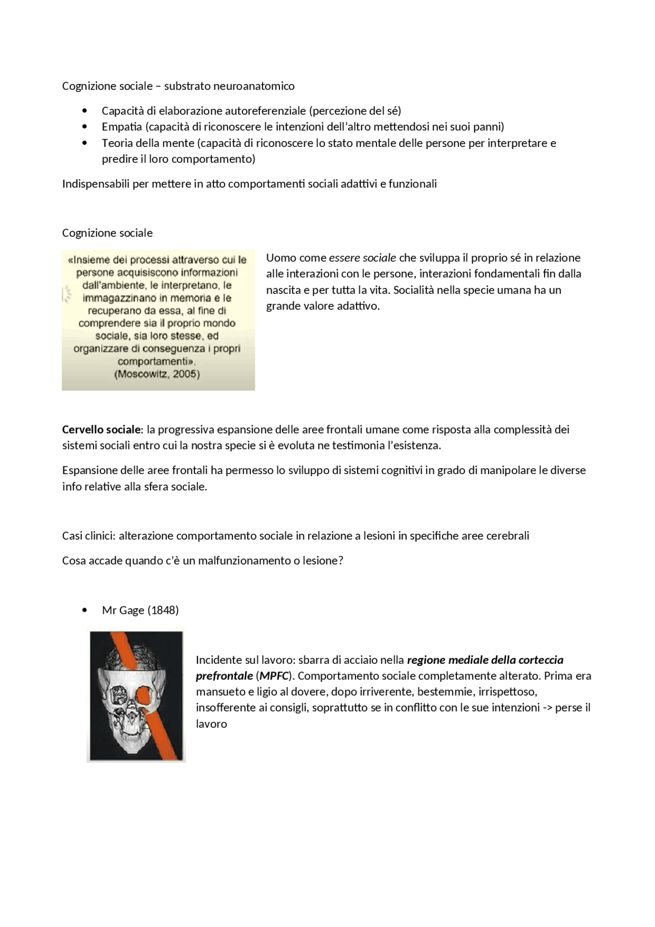 Cognizione Sociale In Neuroscienze Docsity