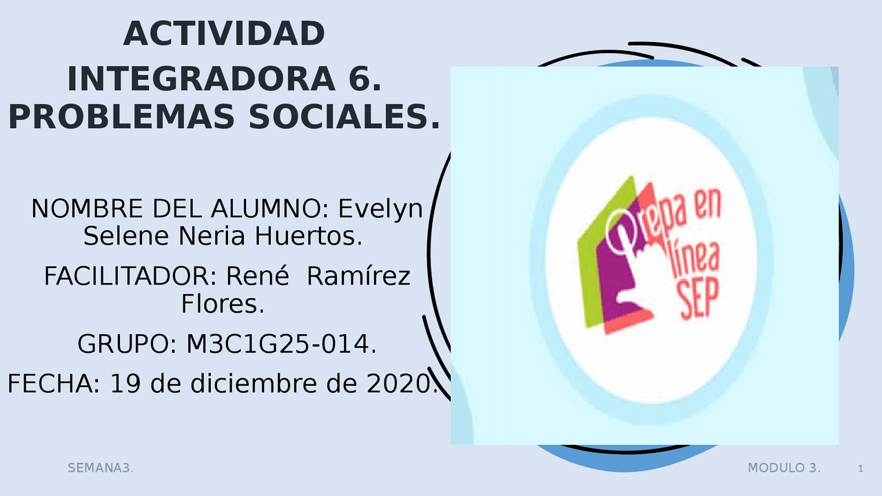Actividad Integradora 6 Problemas Sociales Docsity