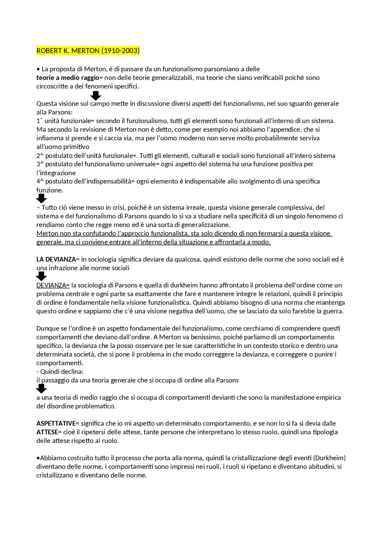 Il Sociologo Robert K Merton Docsity
