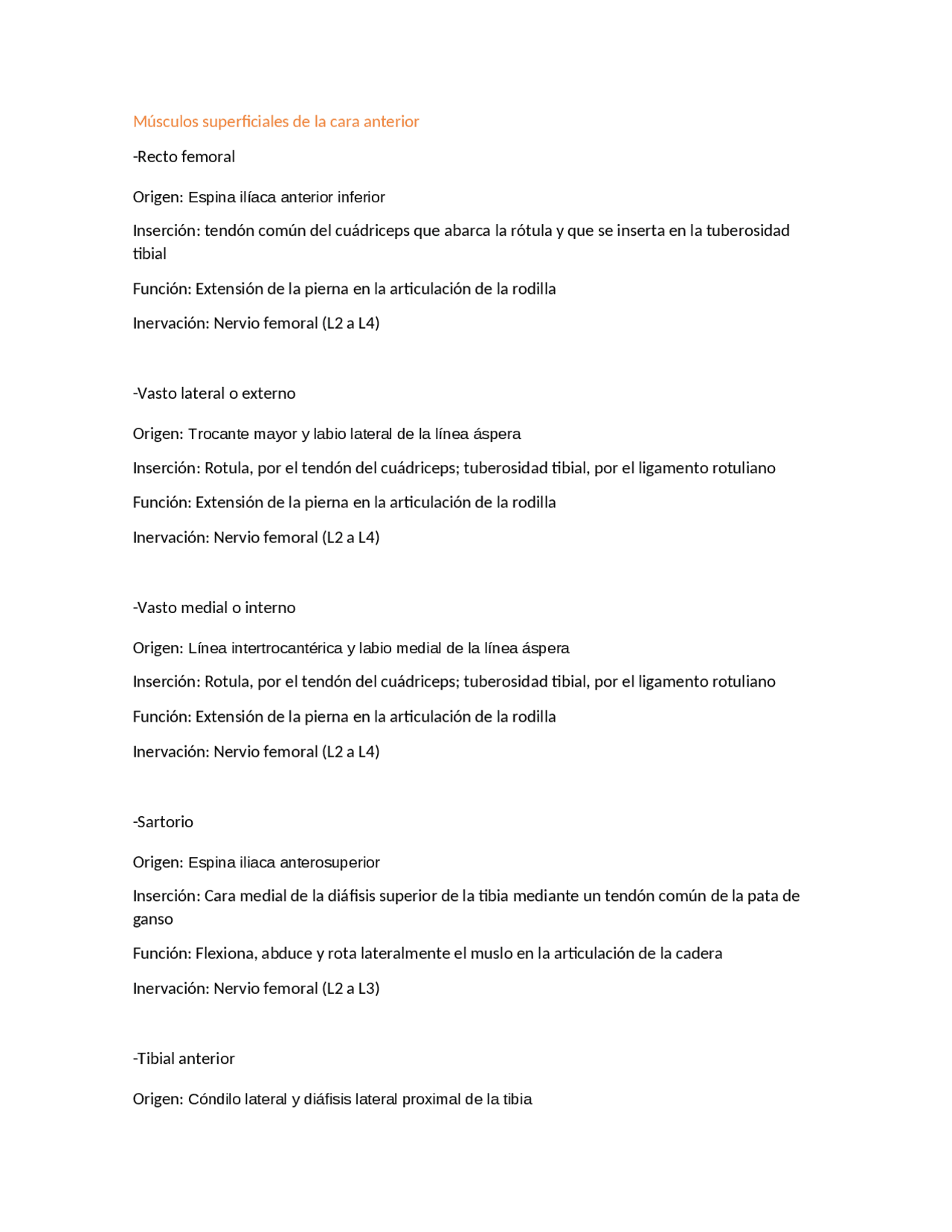Músculos Extremidad Inferior Apuntes De Anatomía Docsity