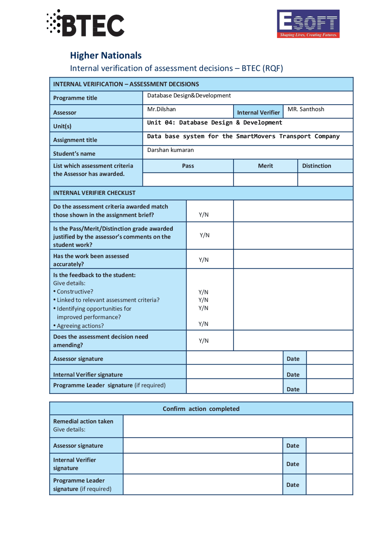 Unit 04 Database-Assignment RQF - Docsity