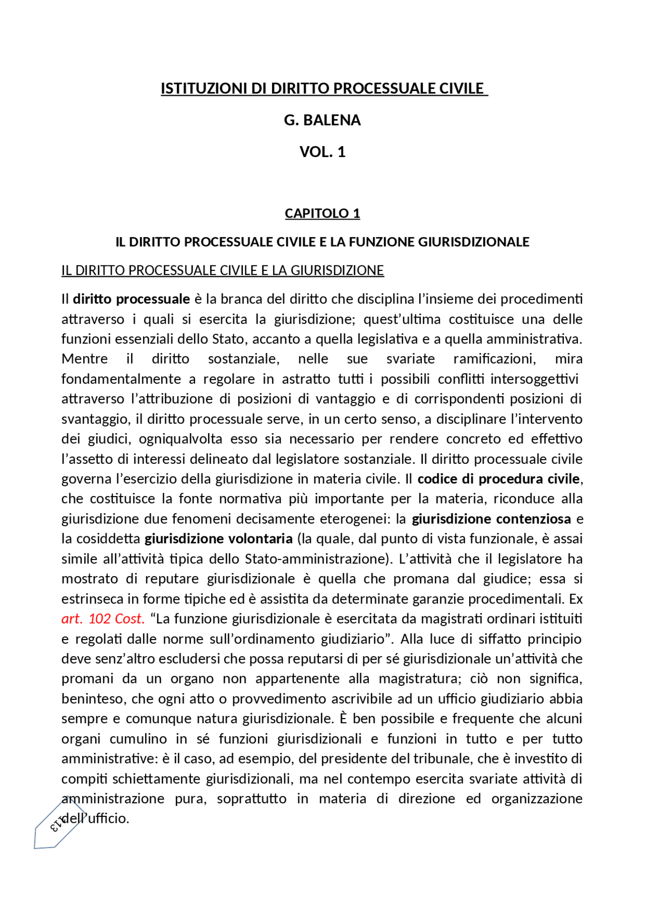 Istituzioni Di Diritto Processuale Civile Vol1 Docsity