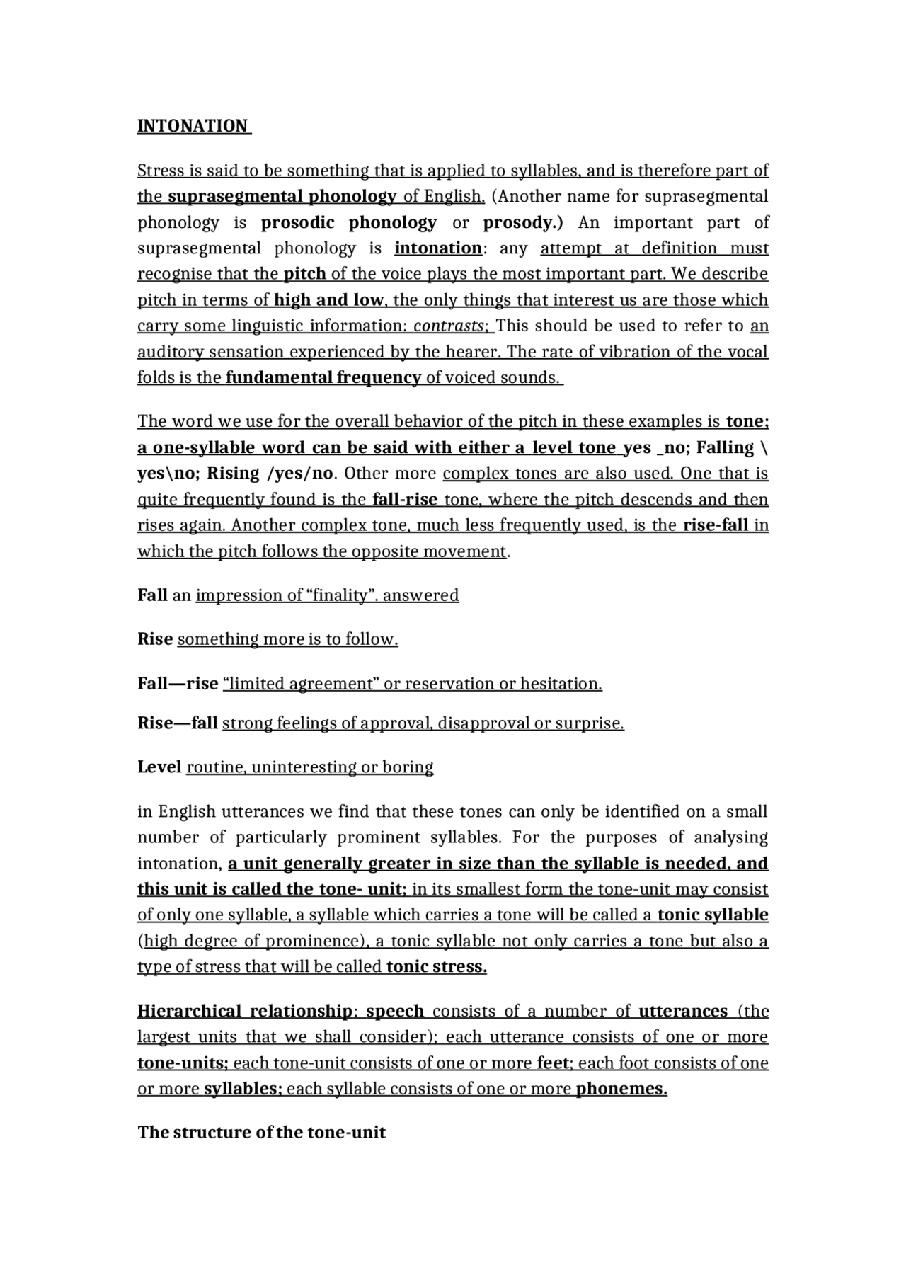 Peter Roach Intonation | Resumos Língua Inglesa - Docsity