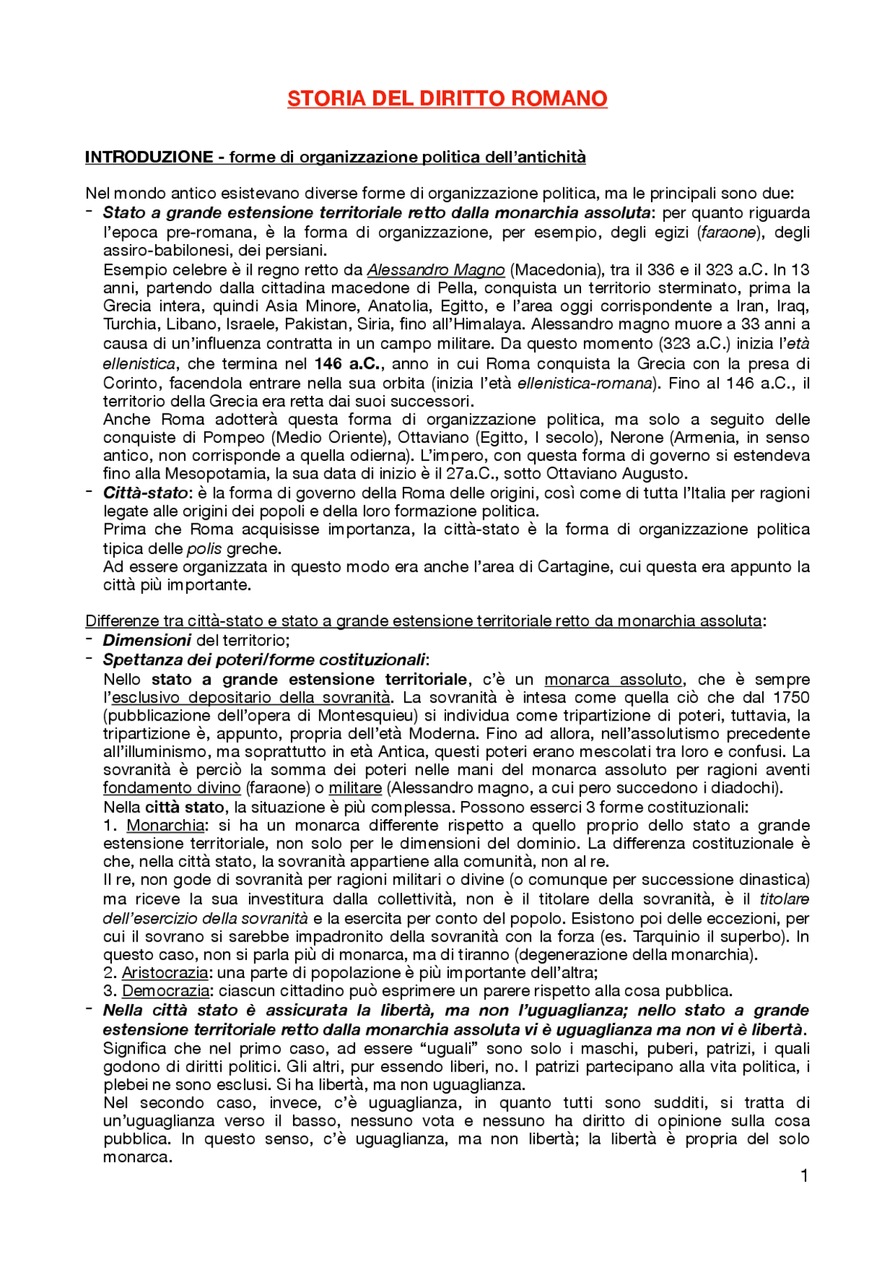 Storia Del Diritto Romano Docsity