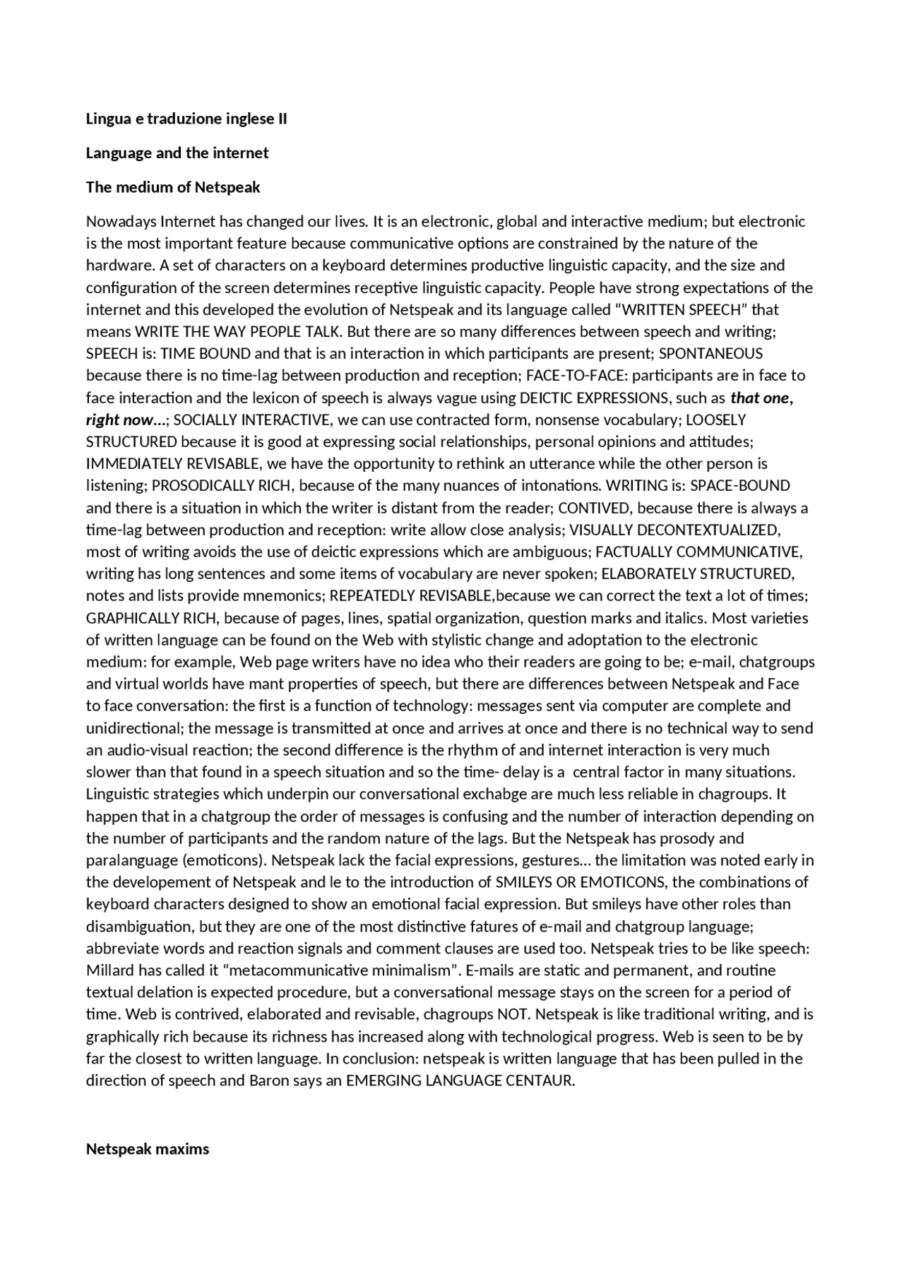 Language And The Internet Docsity