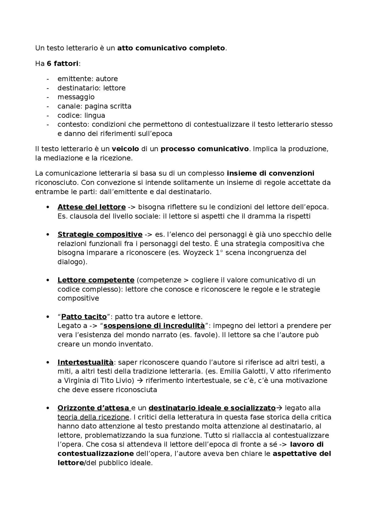 Il Testo Letterario Docsity