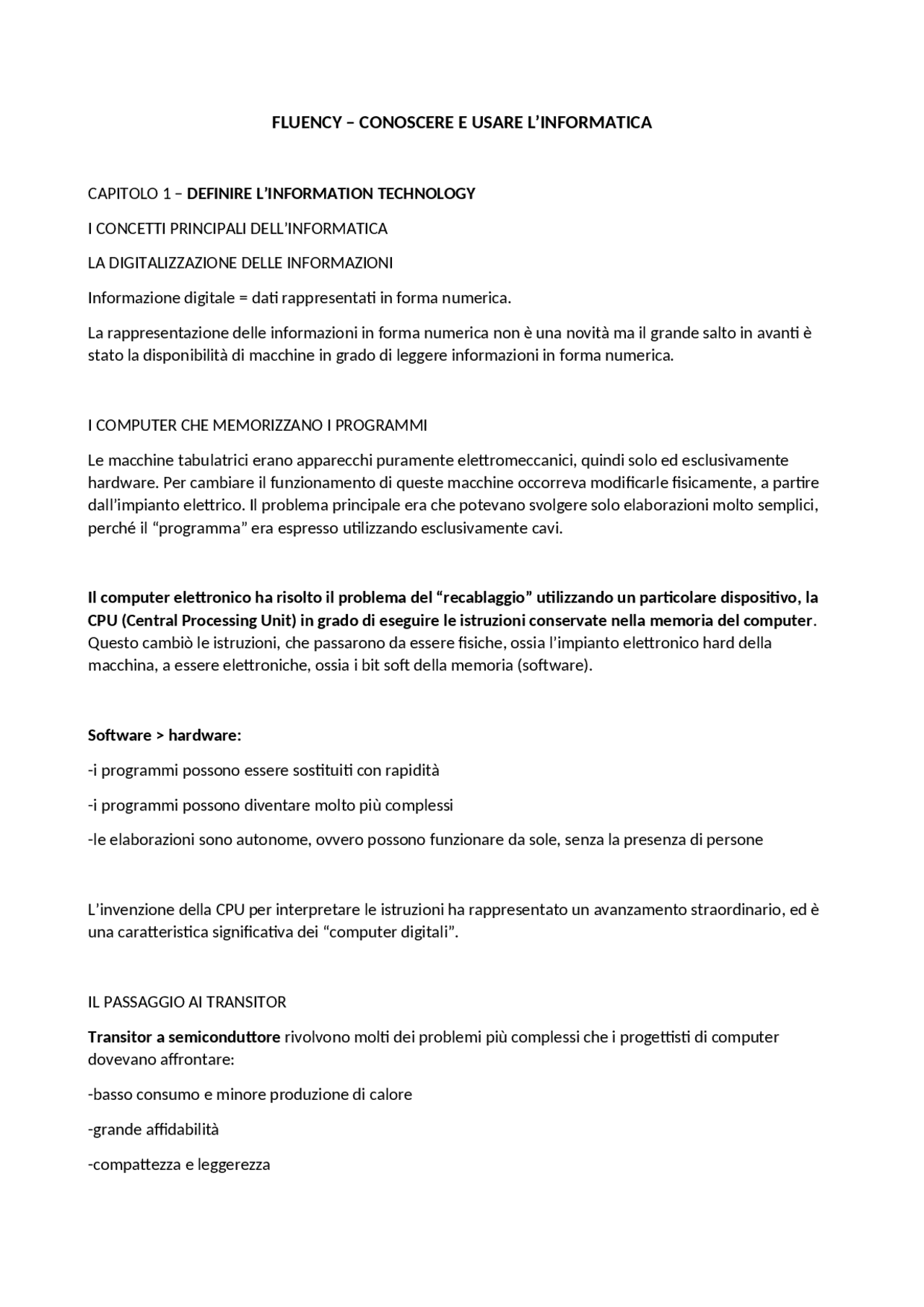 Fluency Conoscere E Usare Linformatica Docsity