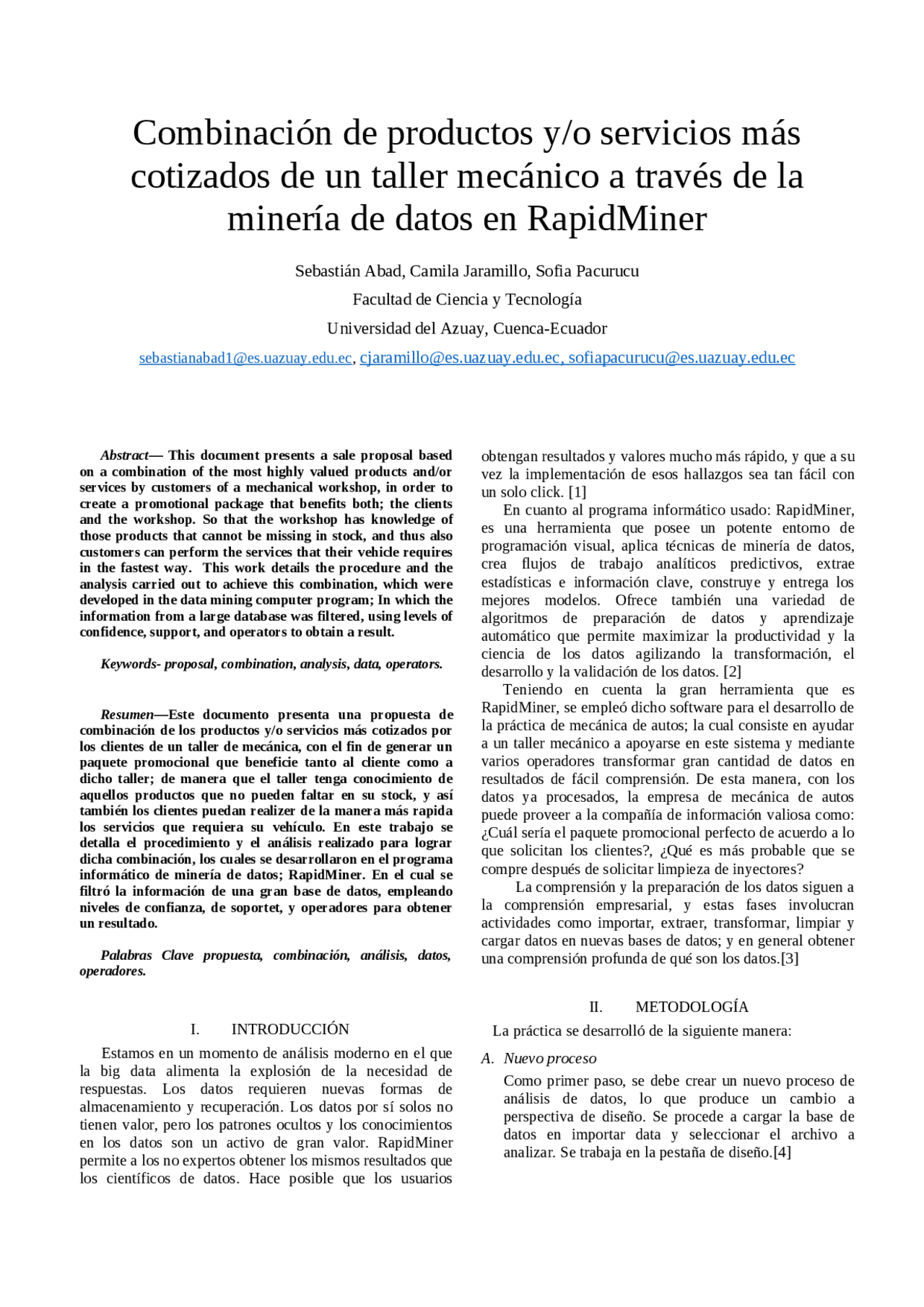 Minería De Datos En Rapidminer Docsity
