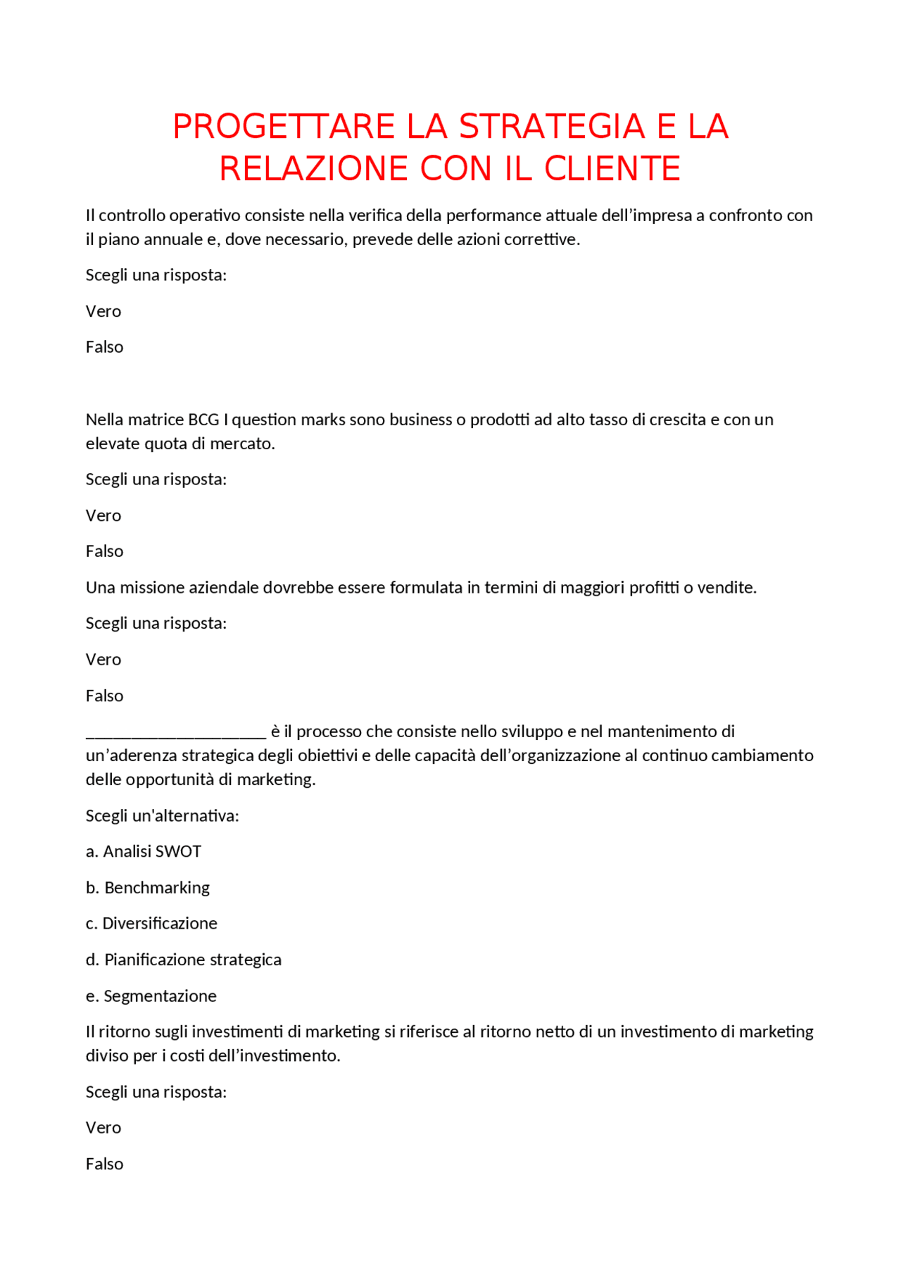Domande Marketing Cap 2 Appunti Di Marketing Docsity