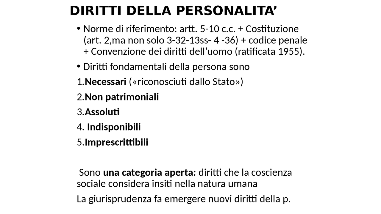 Diritti Assoluti Della Personalitá Docsity
