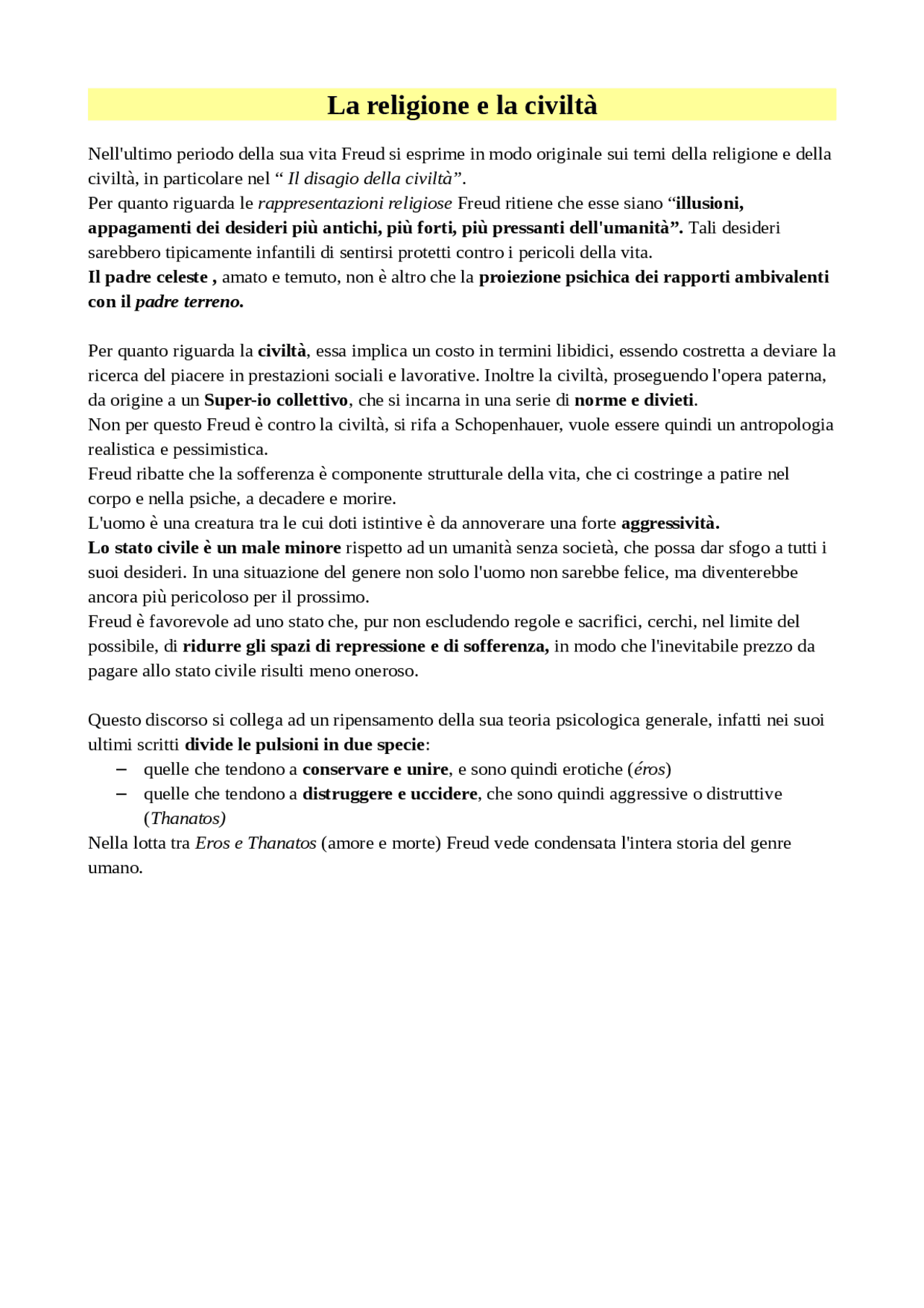 Riassunto Sullultima Parte Della Filosofia Di Freud Docsity