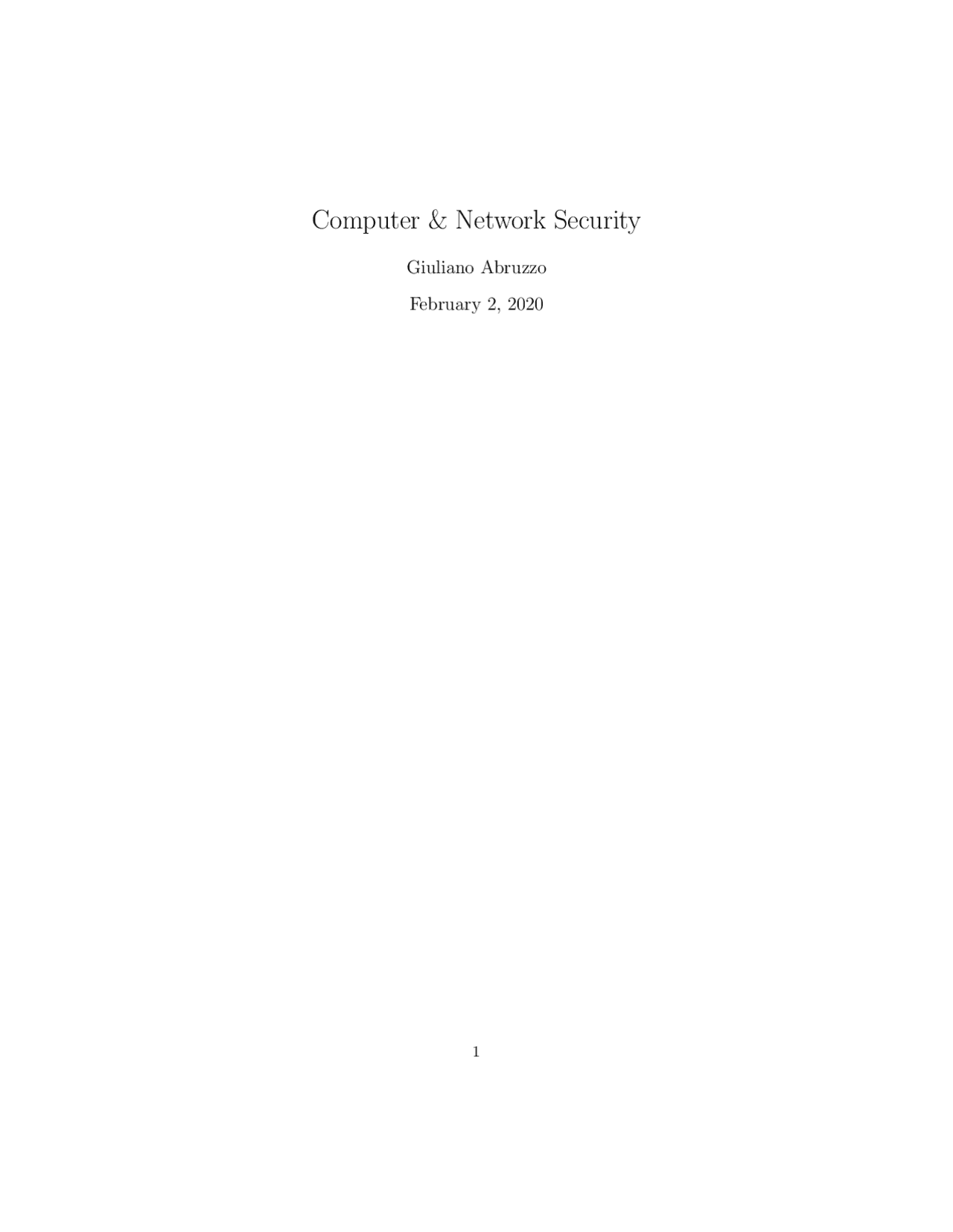 Computer Network Security Docsity