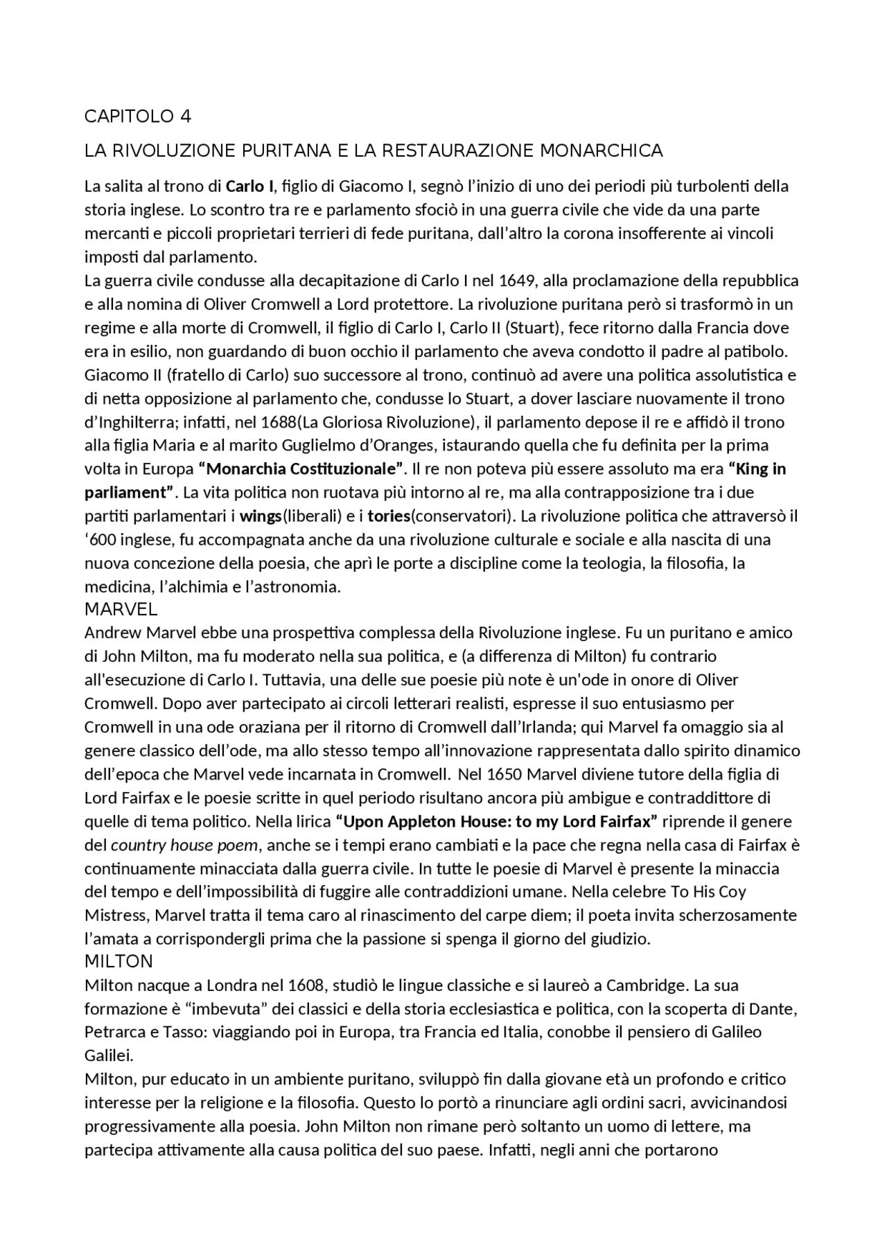 Riassunto Cap 4 Bertinetti Docsity