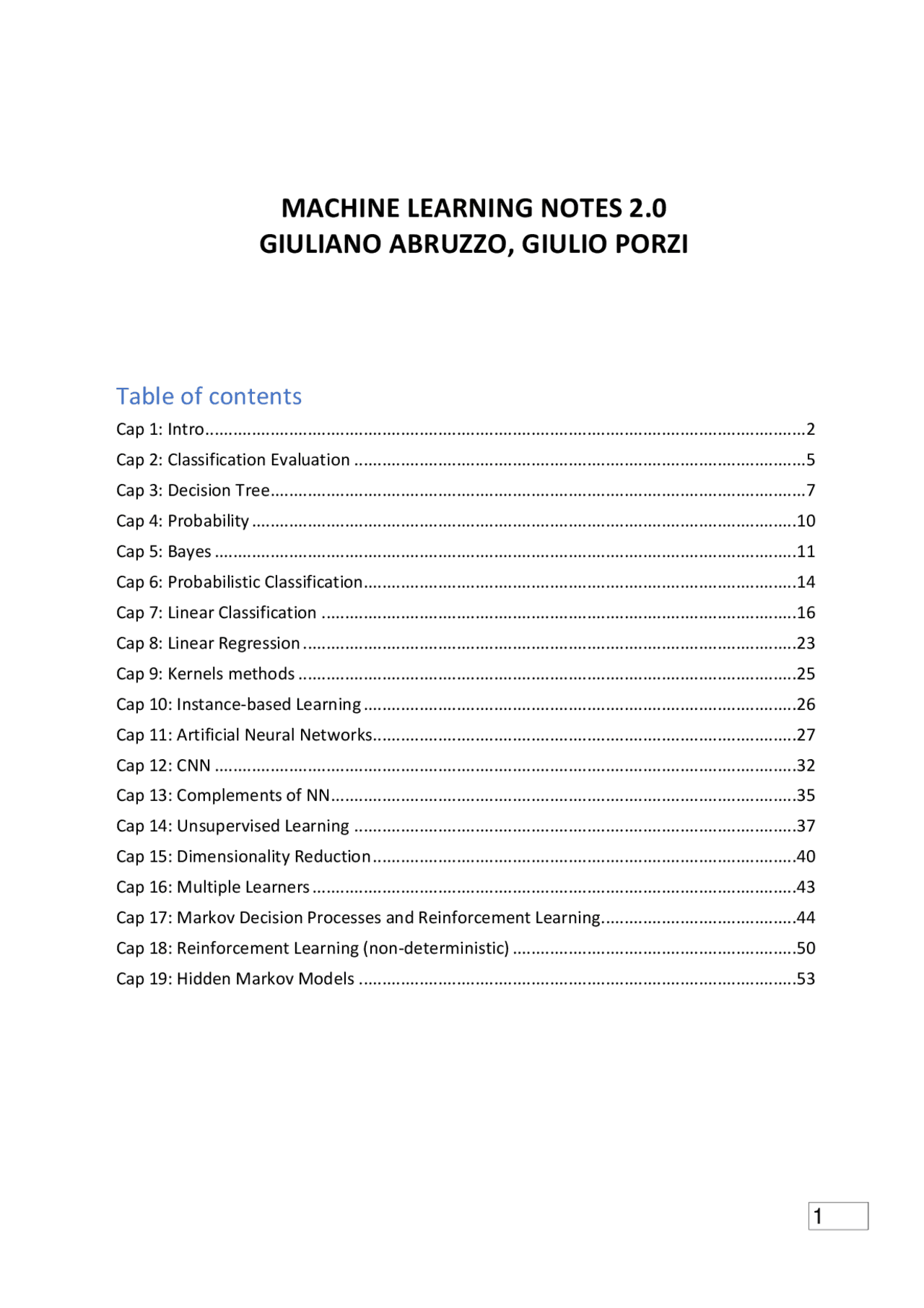 Machine Learning Teoria Docsity