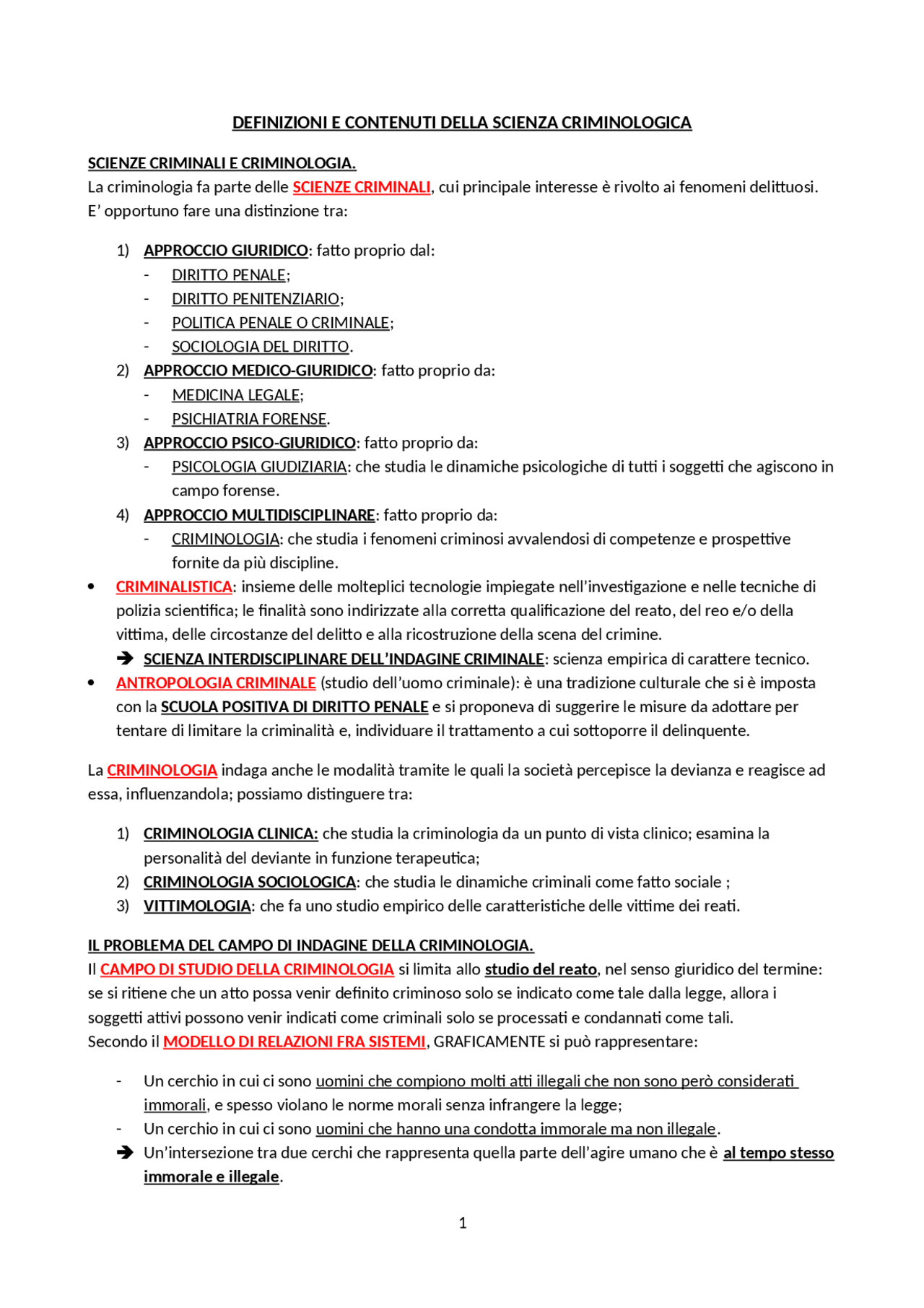 Riassunto Manuale Criminologia Docsity