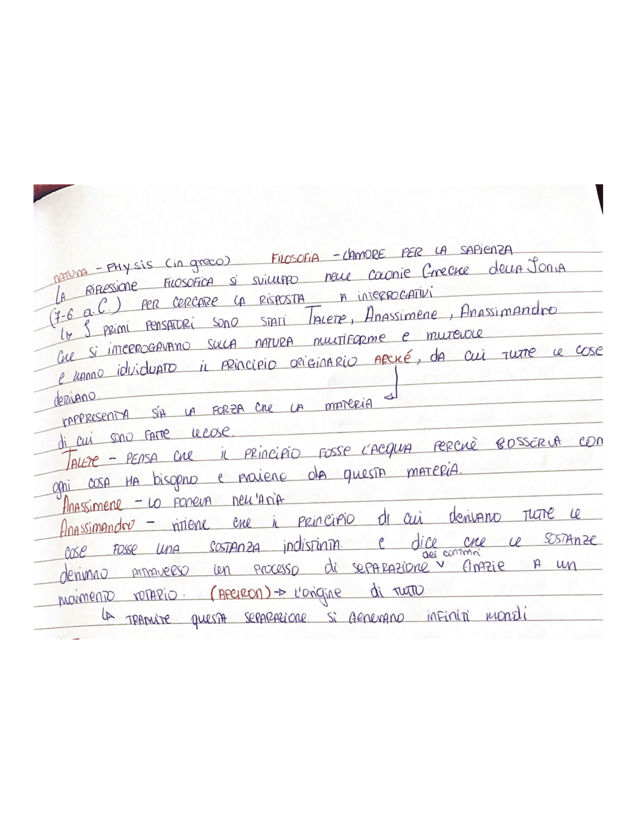 I Primi Filosofi Talete Anassimene E Anassimandro Docsity