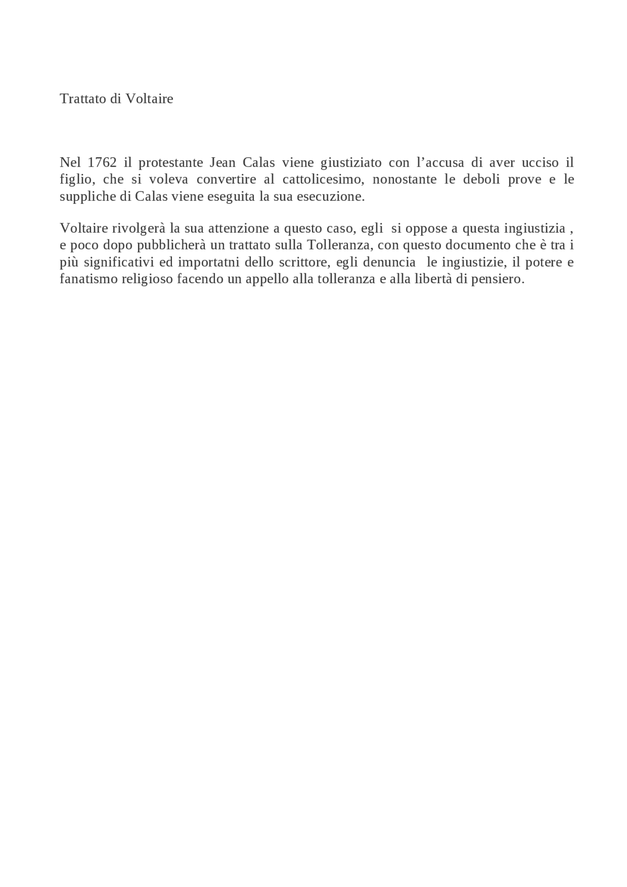 Voltaire Riassunto Vita Docsity
