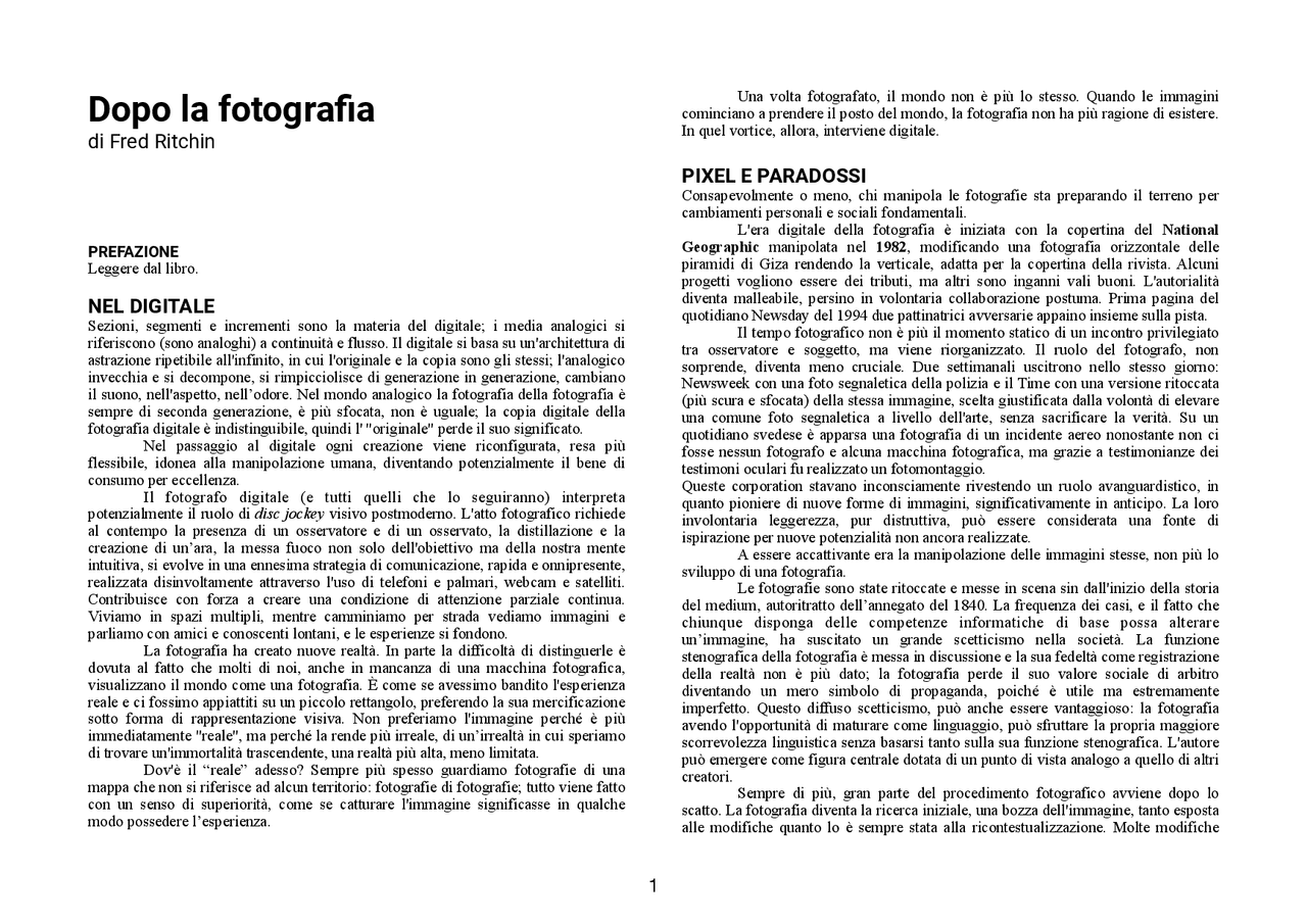 Dopo la Fotografia - Fred Ritchin - Docsity