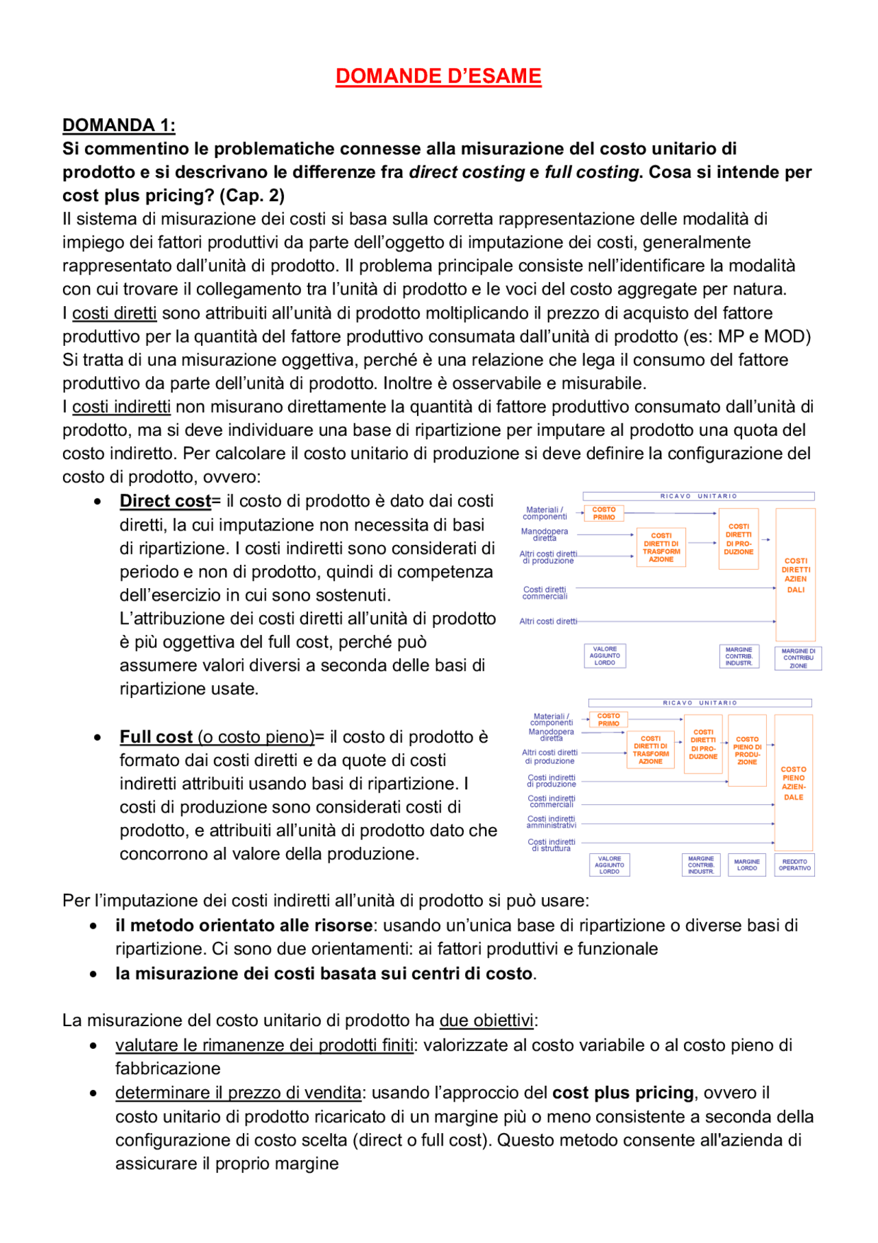 Domande Programmazione E Controllo Prof Galli Appunti Di
