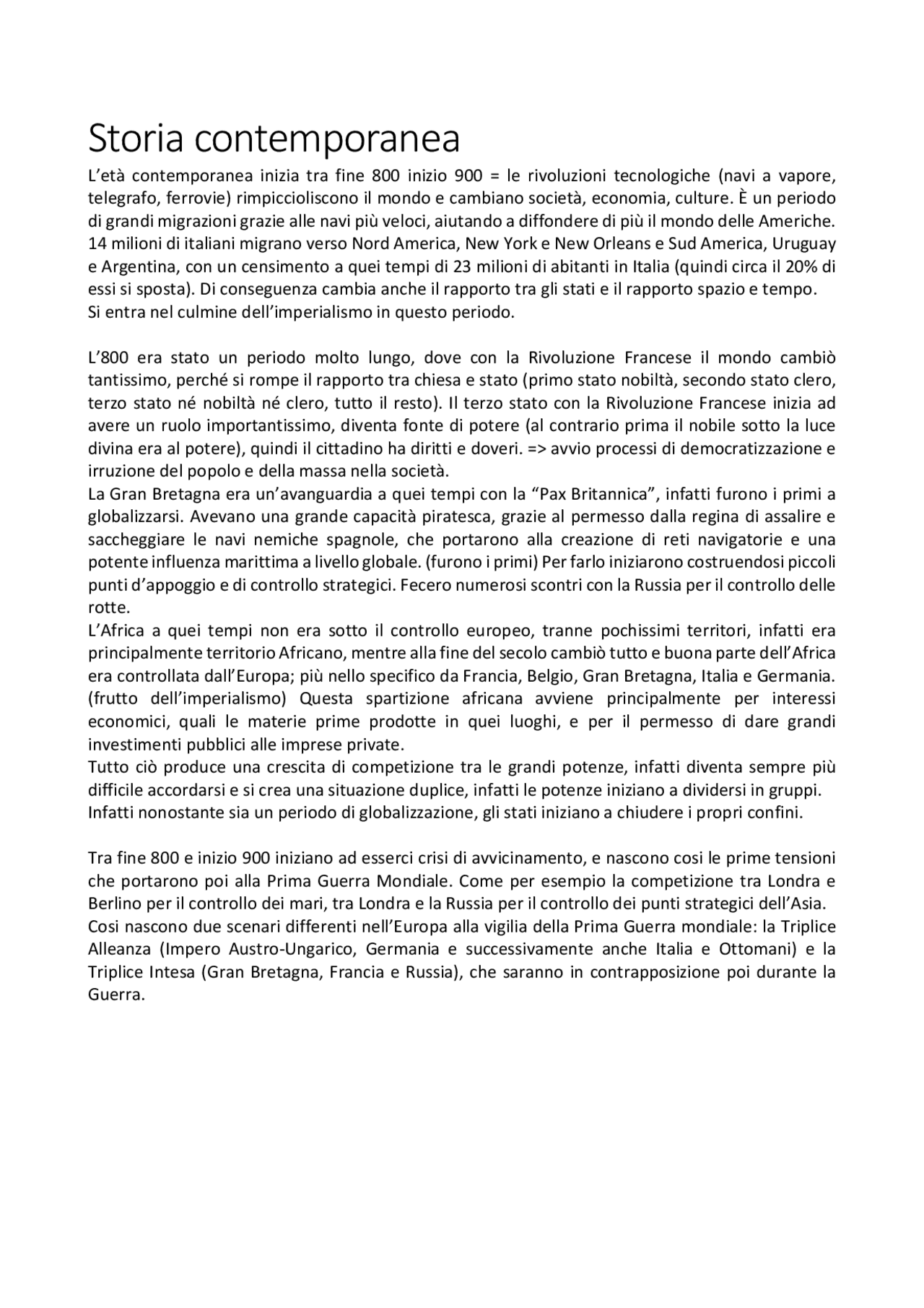 Storia Contemporanea De Giuseppe Massimo - Docsity