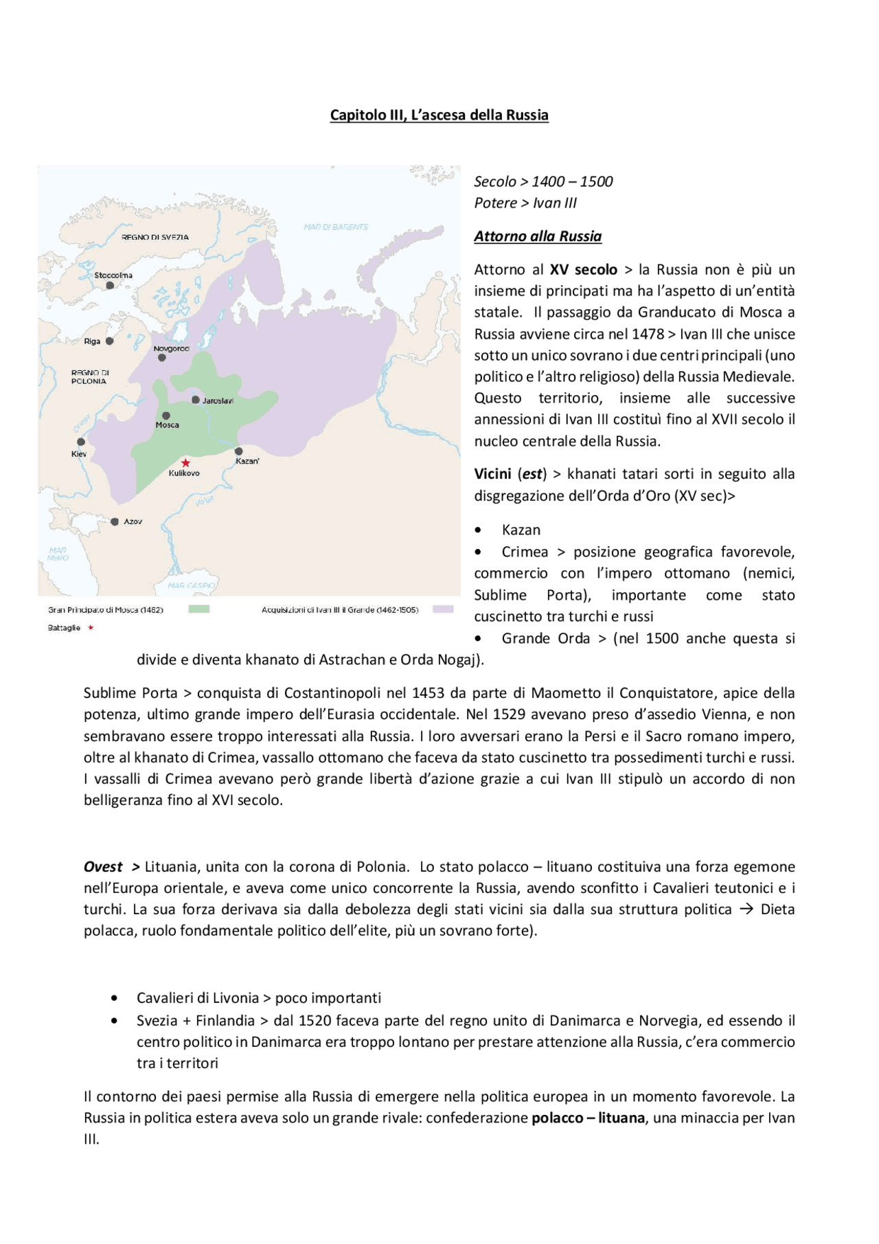 Breve storia della Russia, dalle origini a Putin - Docsity