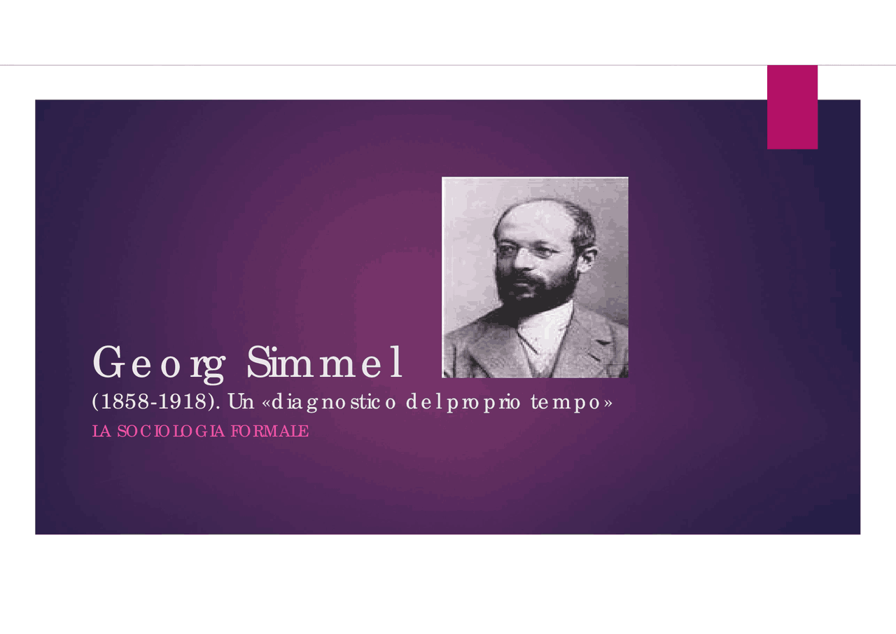 Riassunto Su Georg Simmel Docsity