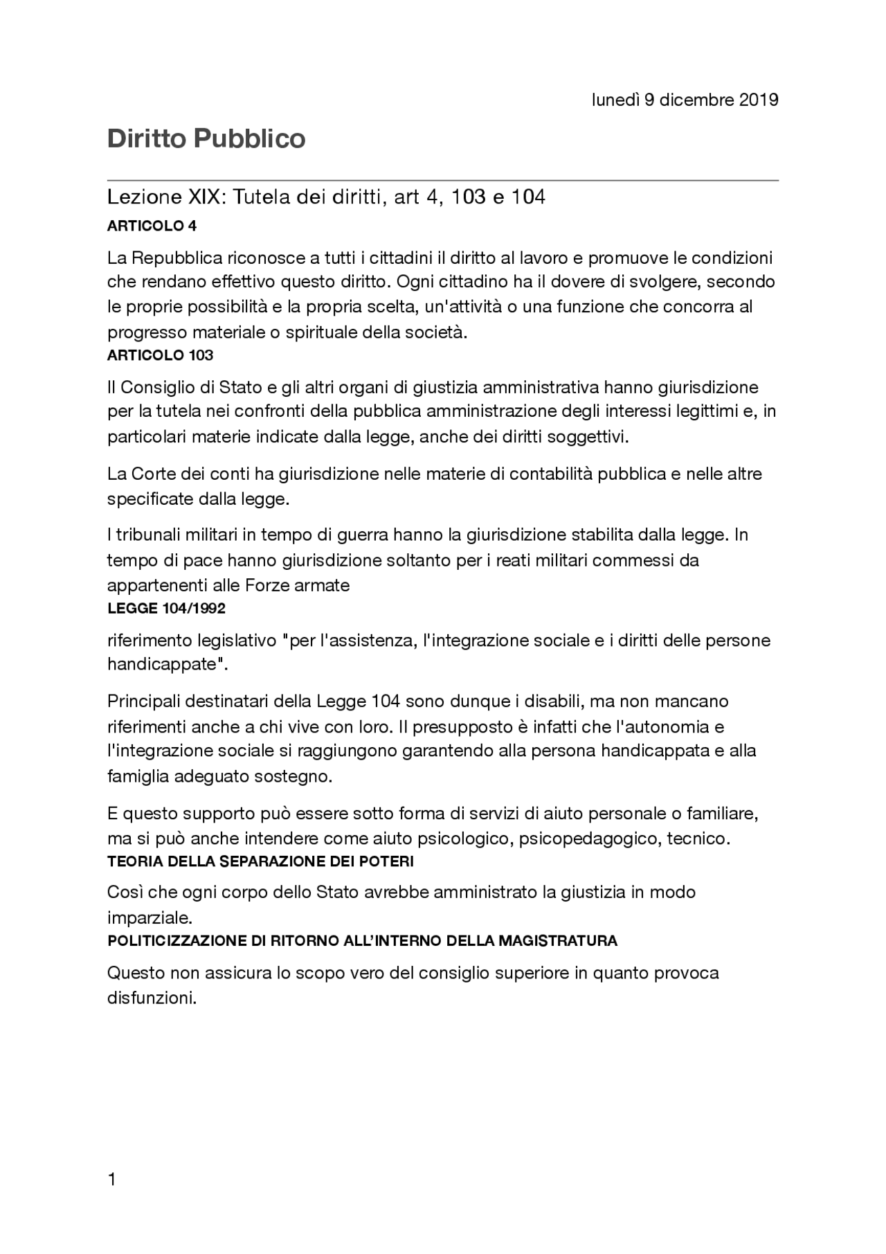 Lezione Sulla Tutela Dei Diritti Docsity