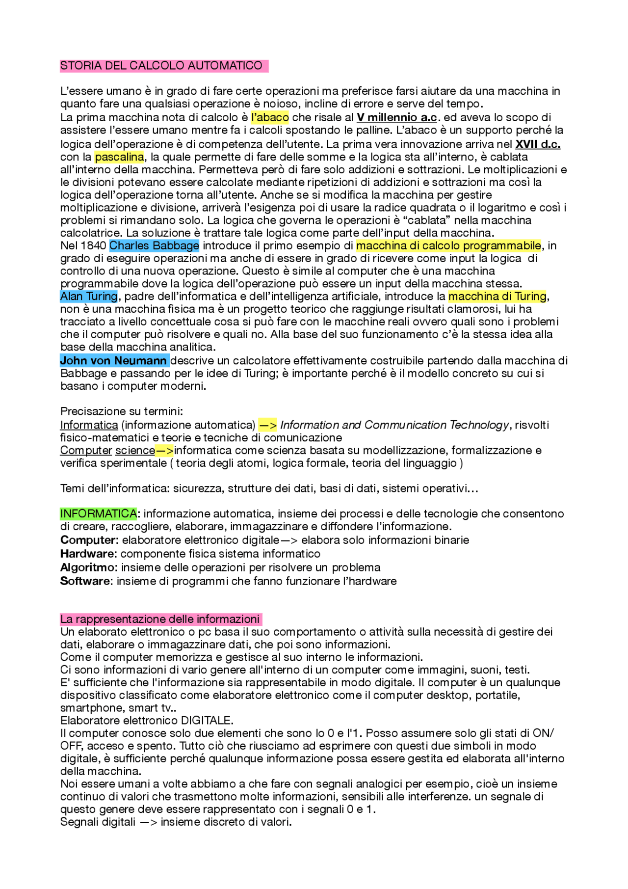 Lezioni Informatica Docsity