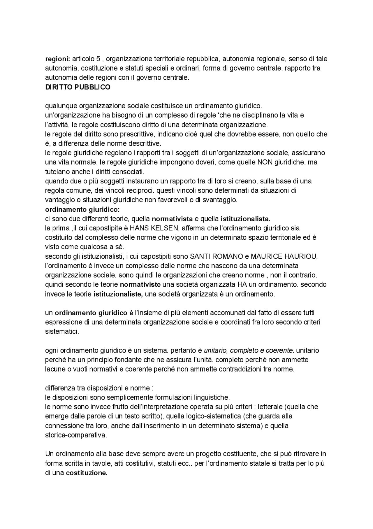Diritto Pubblico Riassunto Docsity