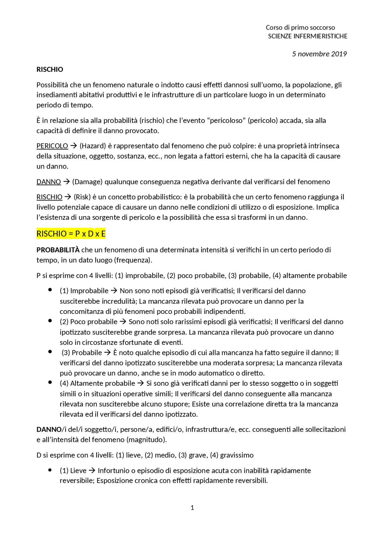 Scienze Infermieristiche Appunti Di Scienze Infermieristiche Docsity