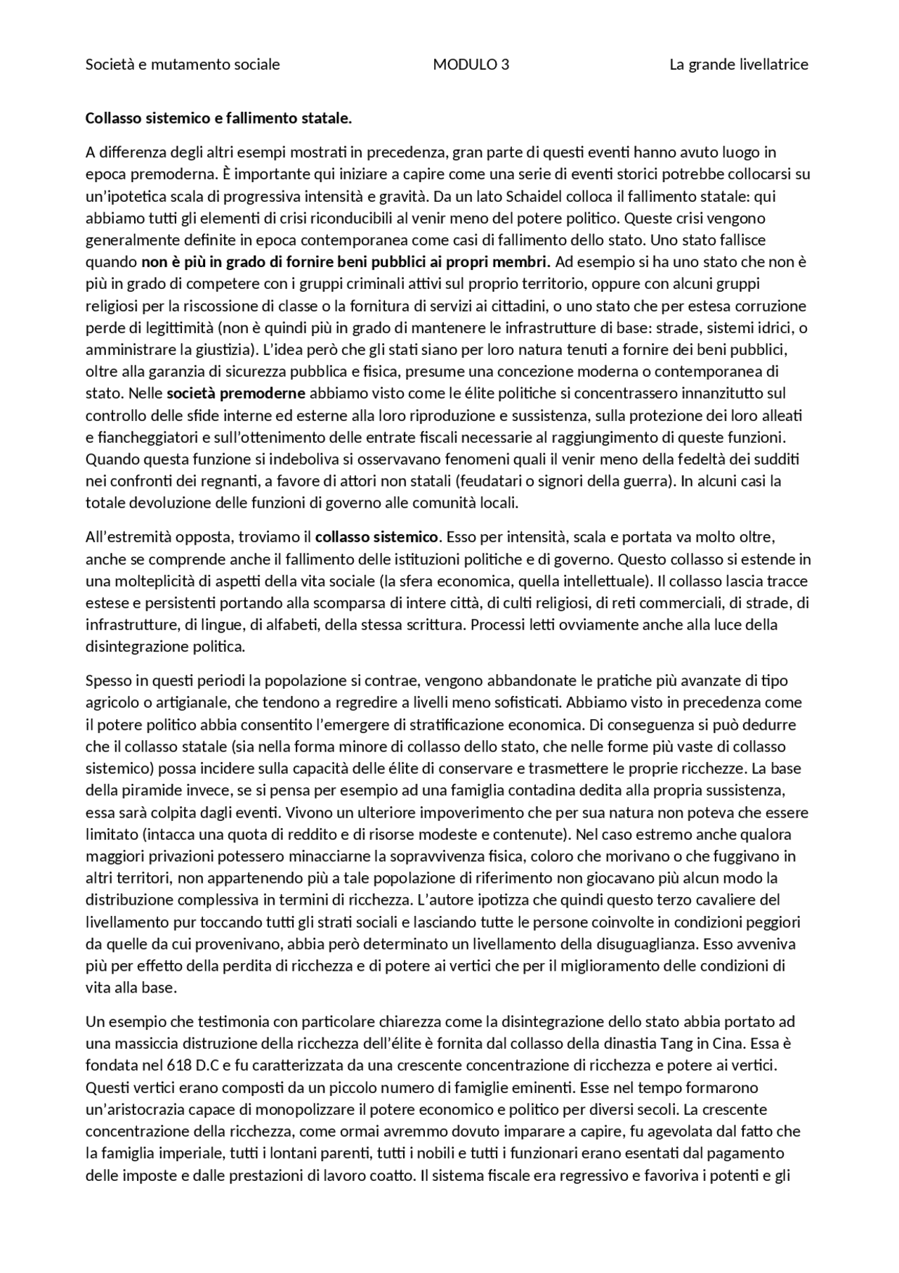 La grande livellatrice settima parte - Docsity