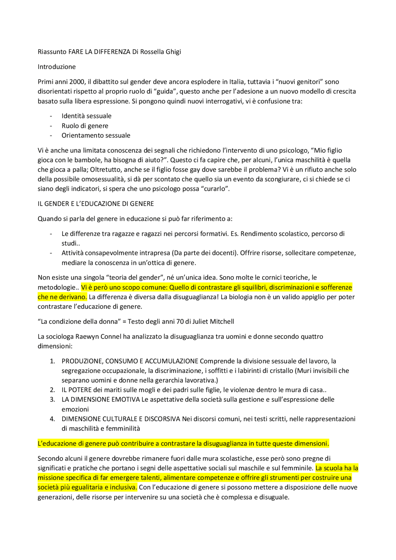 Fare la differenza. - Docsity