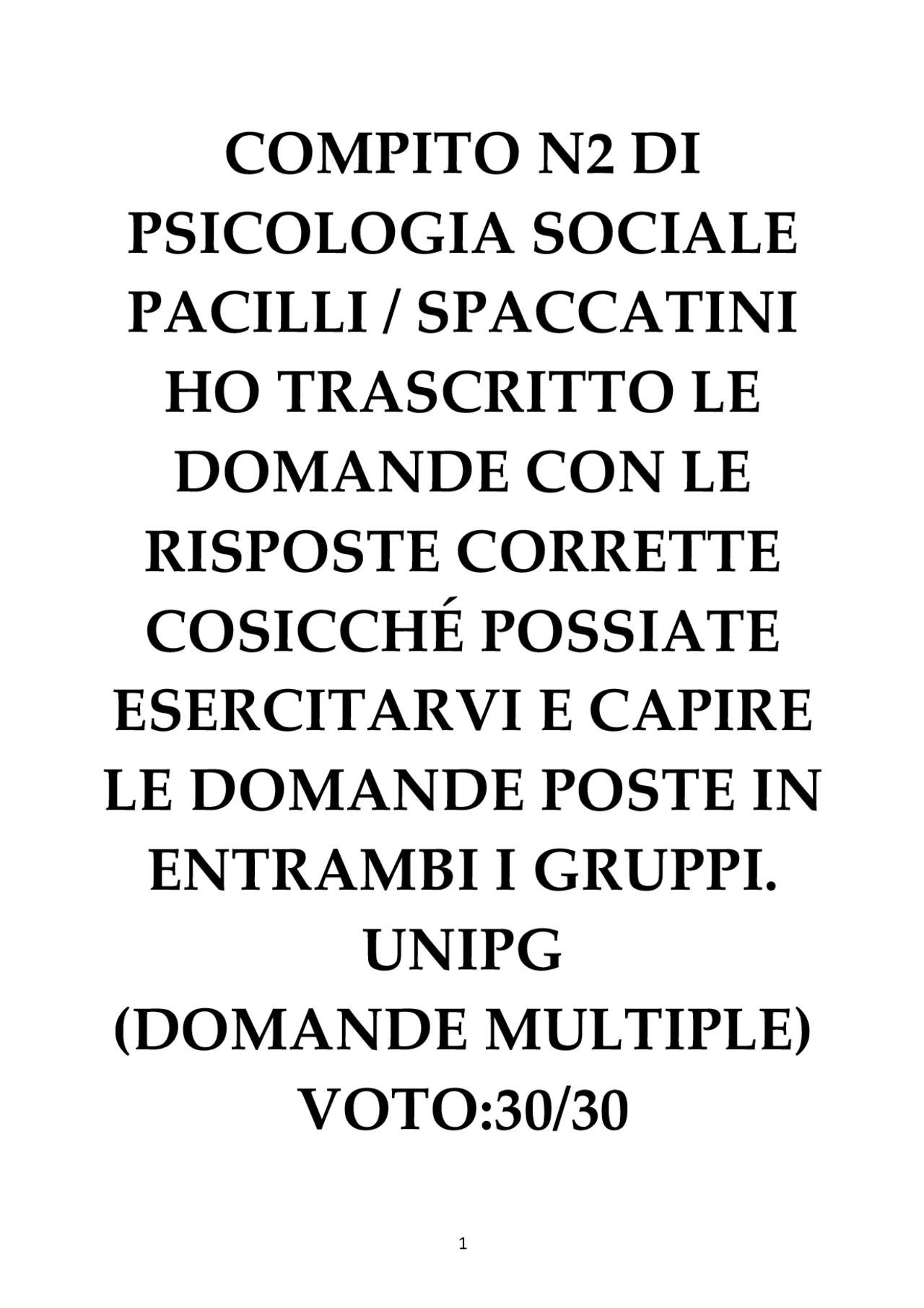 Compito 2 Psicologia Sociale Pacilli Spaccatini Docsity