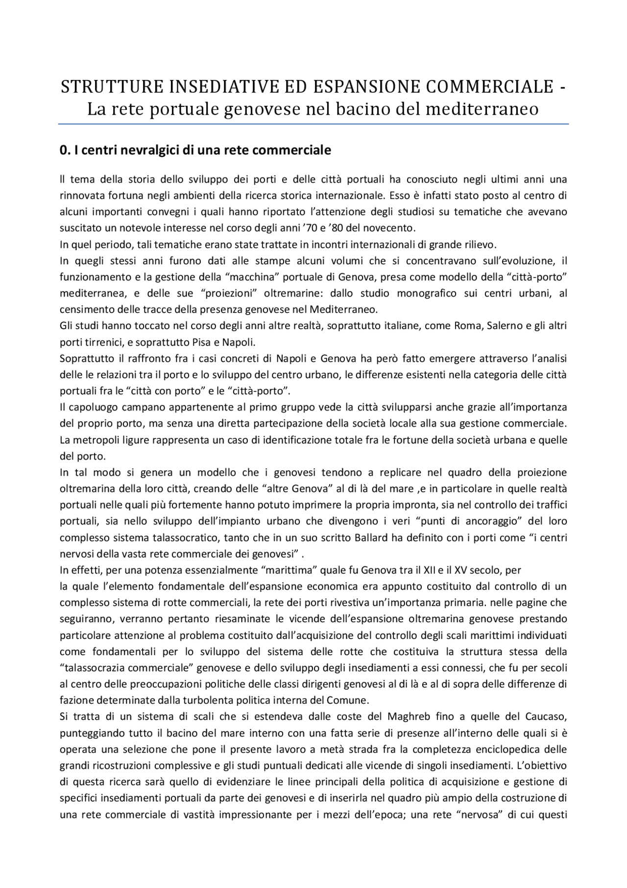 Strutture Insediative Ed Espansione Commerciale Docsity