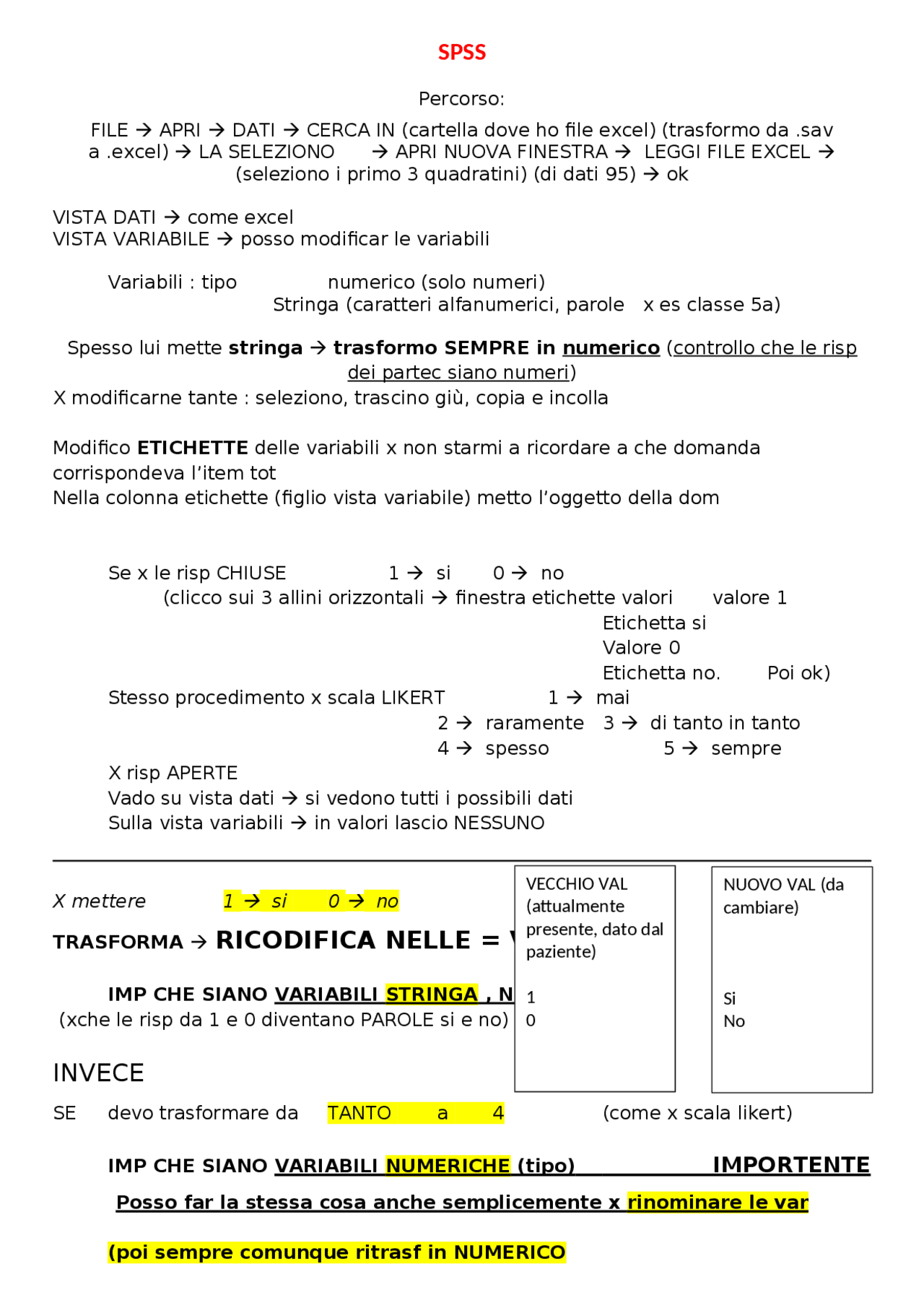 Appunti Per Utilizzare Spss Docsity
